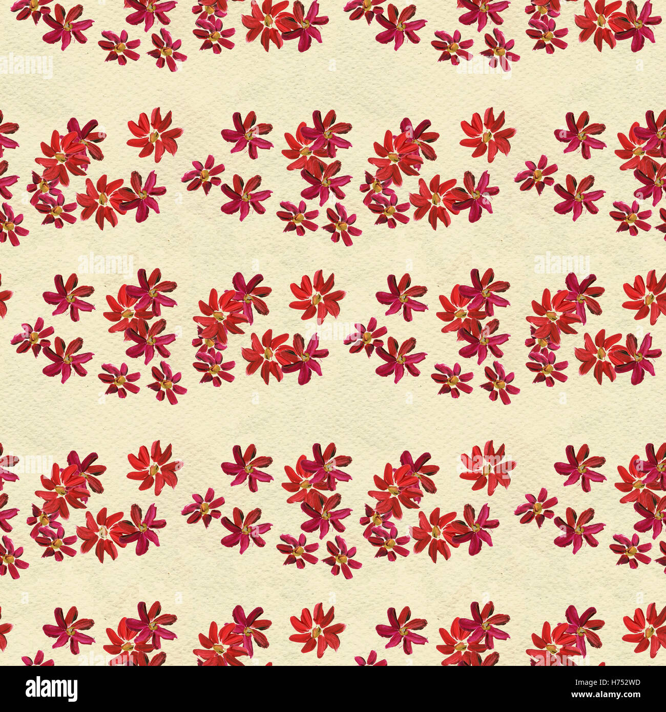 Seamless pattern with red flowers Stock Photo - Alamy