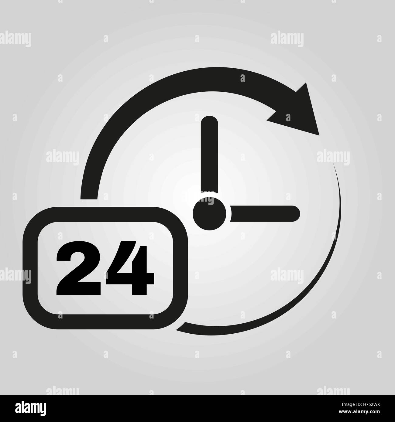 Time icon. Time and watch, timer, 24 hours symbol. UI. Web. Logo. Sign ...