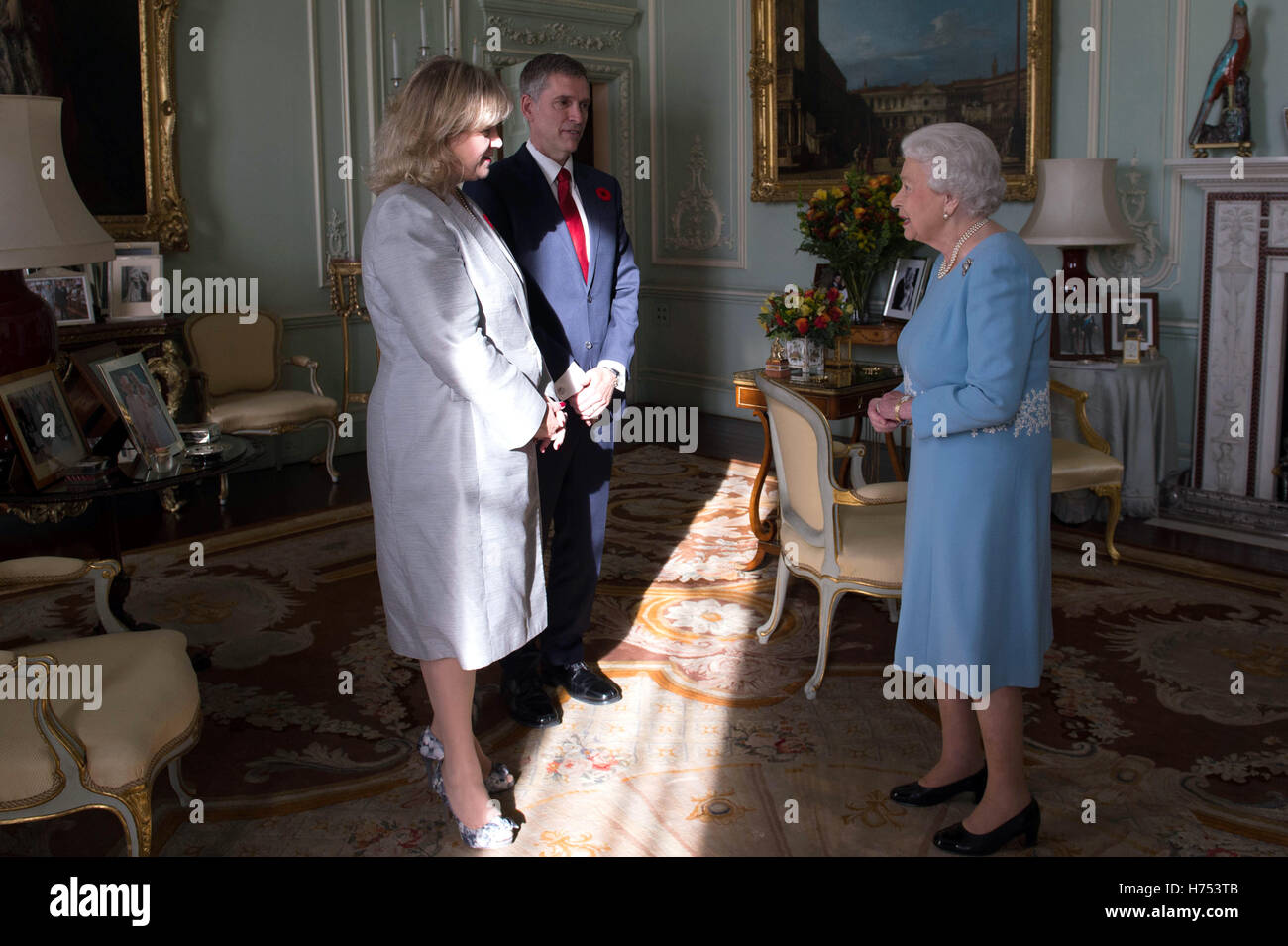 Queen Elizabeth II receives Her Excellency Mrs. Janice Charette, the ...