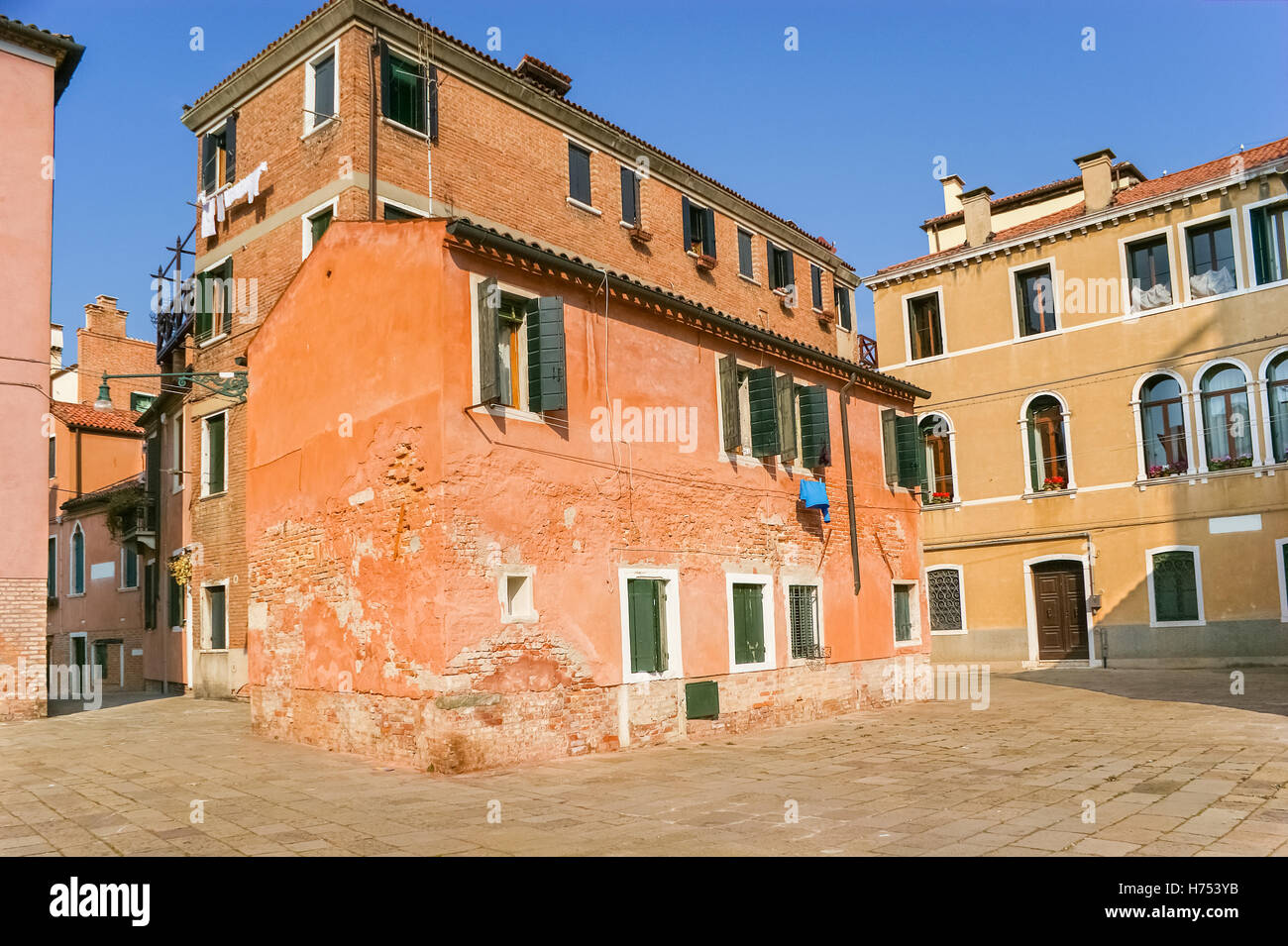 There are many interesting colorful buildings in Venice, Italy Stock ...