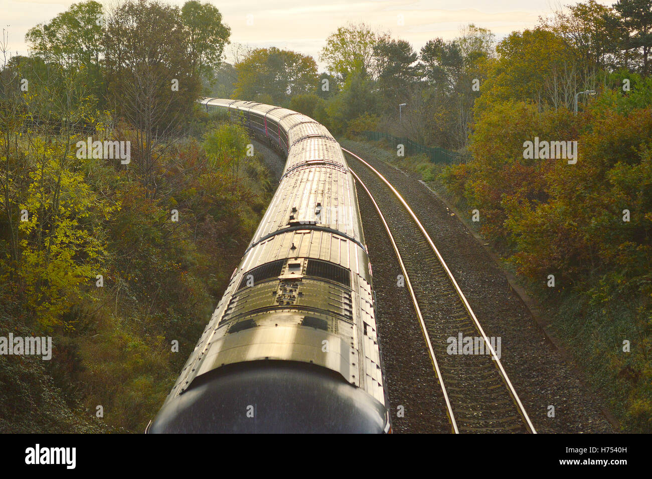 Cornwall to Exeter fast train through Ivybridge, Devon, England Stock ...