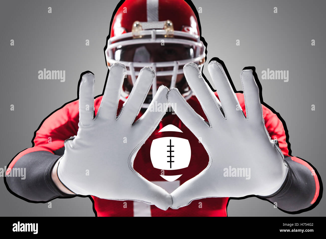 The hands of american football player on white Stock Photo - Alamy