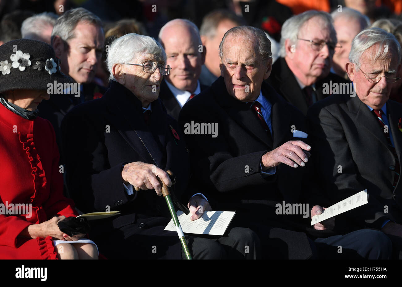 The Duke of Edinburgh (front second right) with Guinea Pig Club member ...