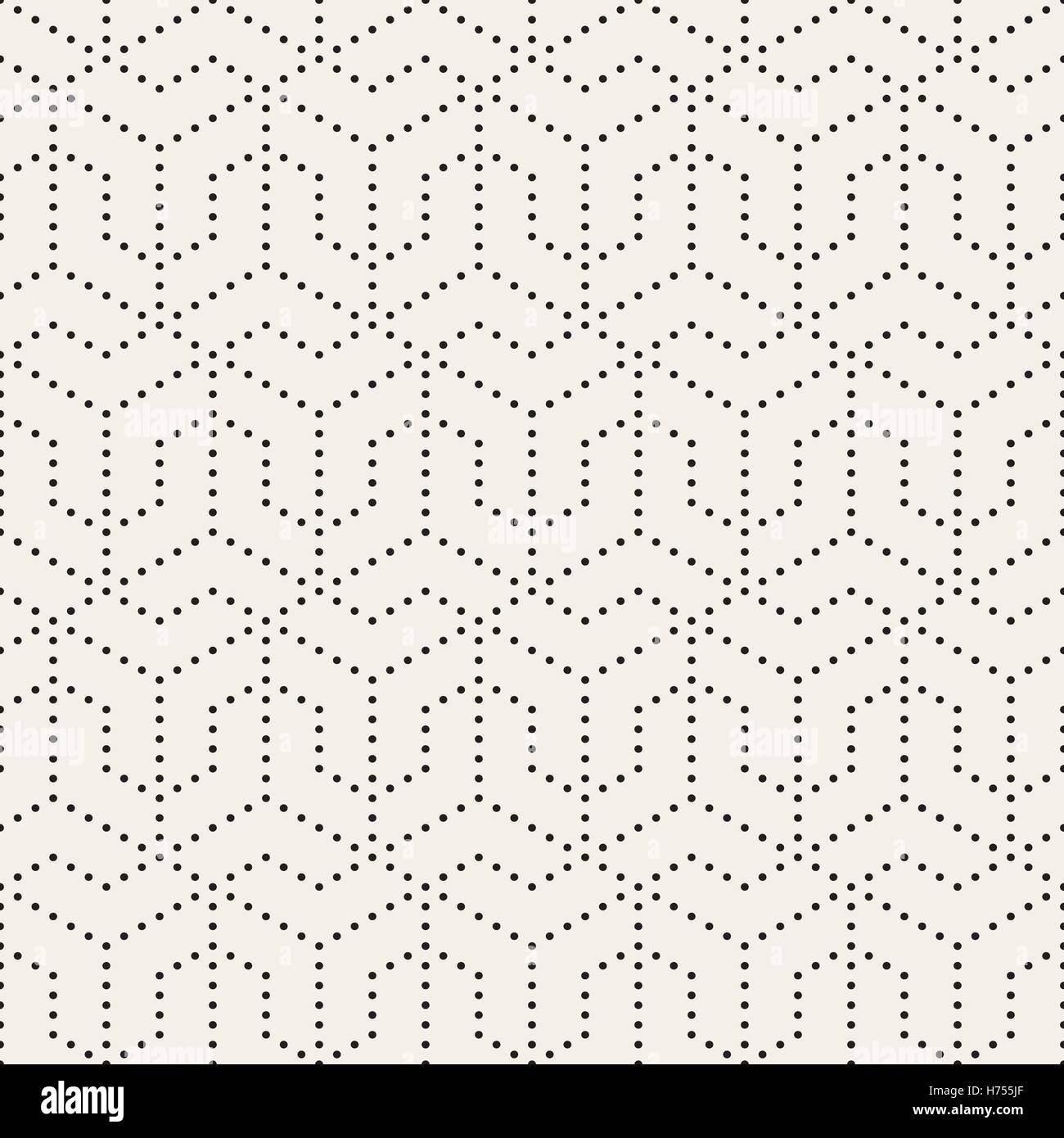 Vector Seamless Black and White Dotted Lines Grid Pattern Stock Vector ...