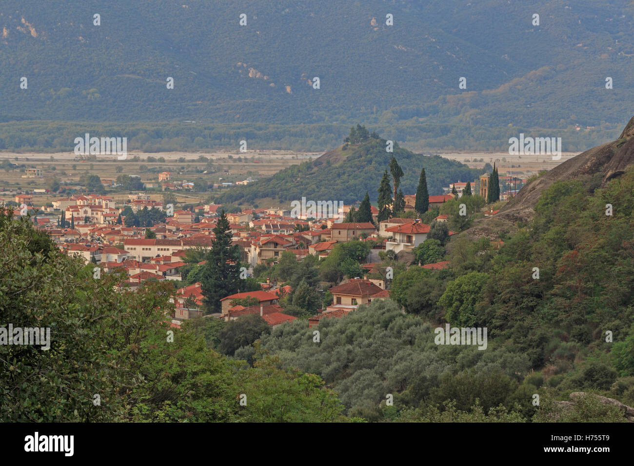 sight of Kalabaka town in Greece Stock Photo - Alamy