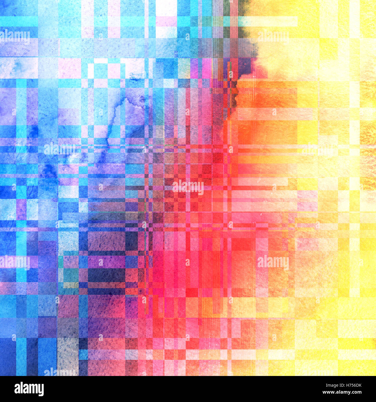 Watercolor bright abstract geometric background with stripes Stock ...