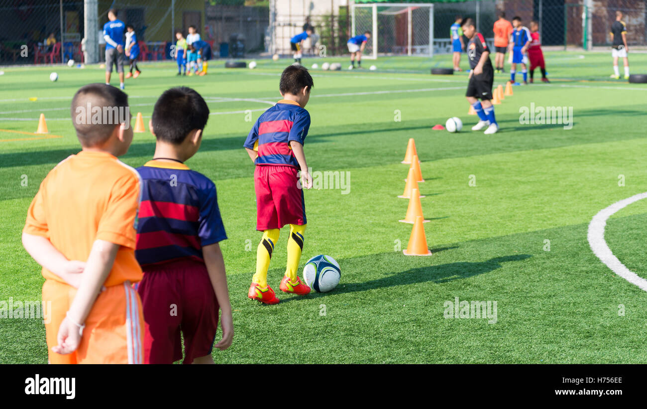 Children Training in Soccer academy Stock Photo - Alamy