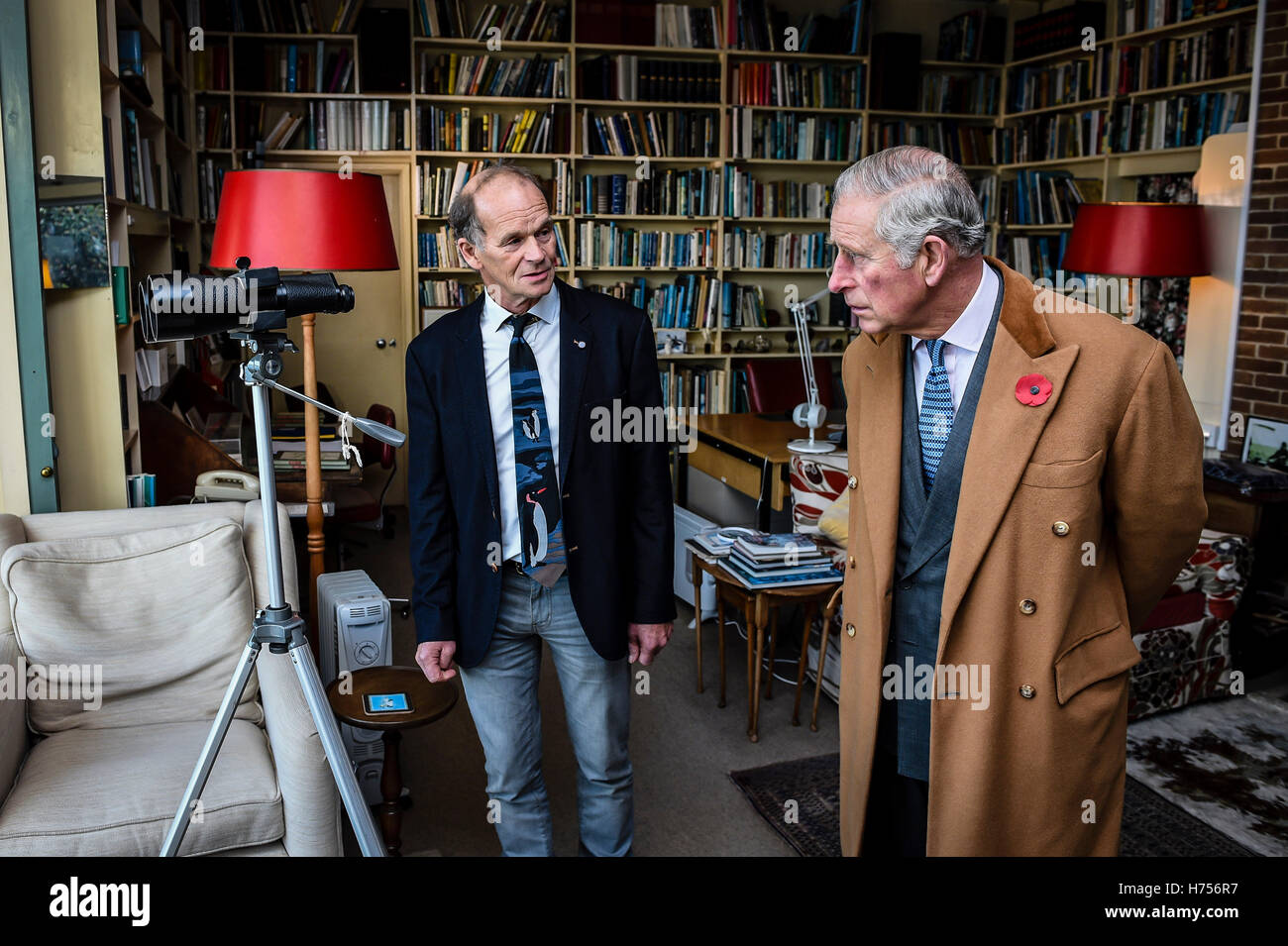 The Prince of Wales speaks with Falcon Scott, grandson of explorer ...