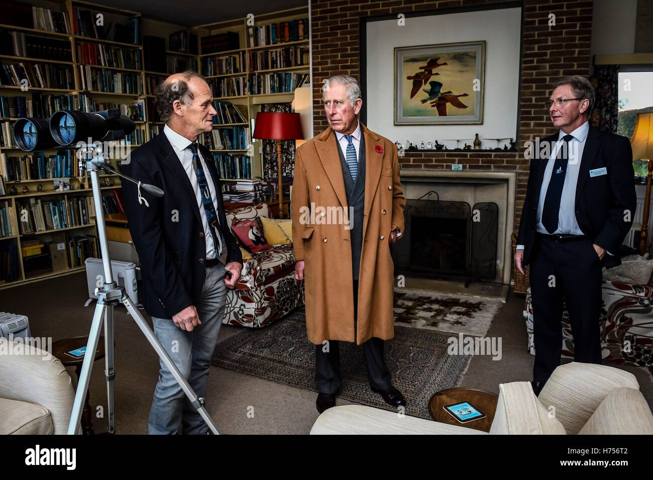 The Prince of Wales speaks with Falcon Scott (left), grandson of ...
