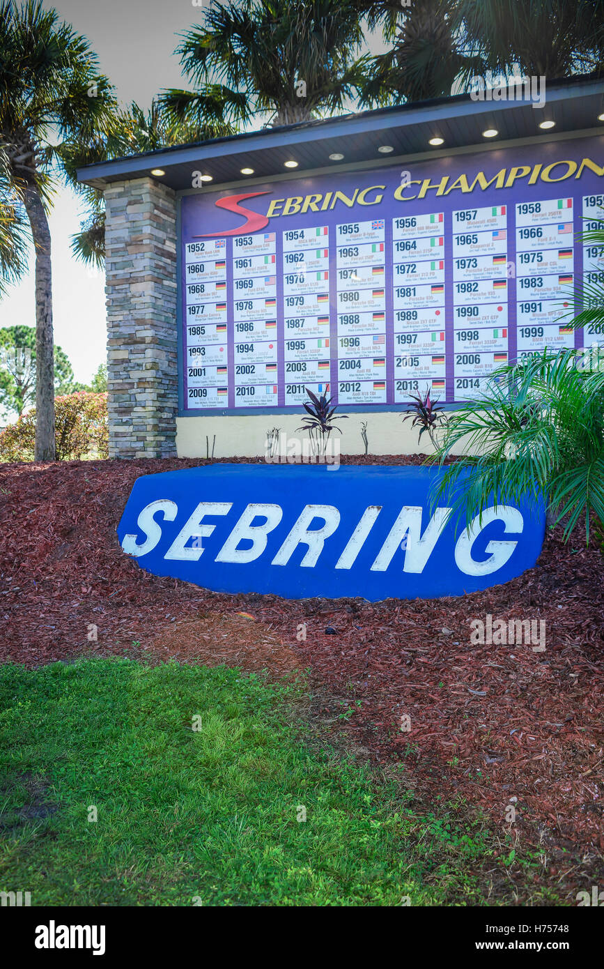 The entrance of the Sebring International Raceway displays a ...