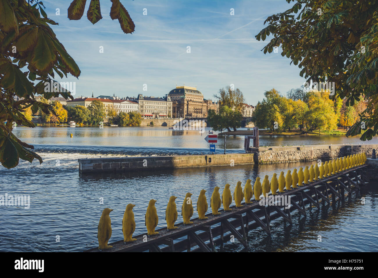 View of the Danube River in Prague Stock Photo - Alamy