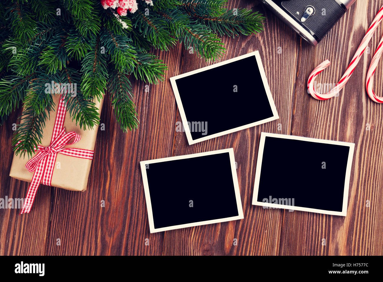 Gift box and blank photo frames hi-res stock photography and images - Alamy