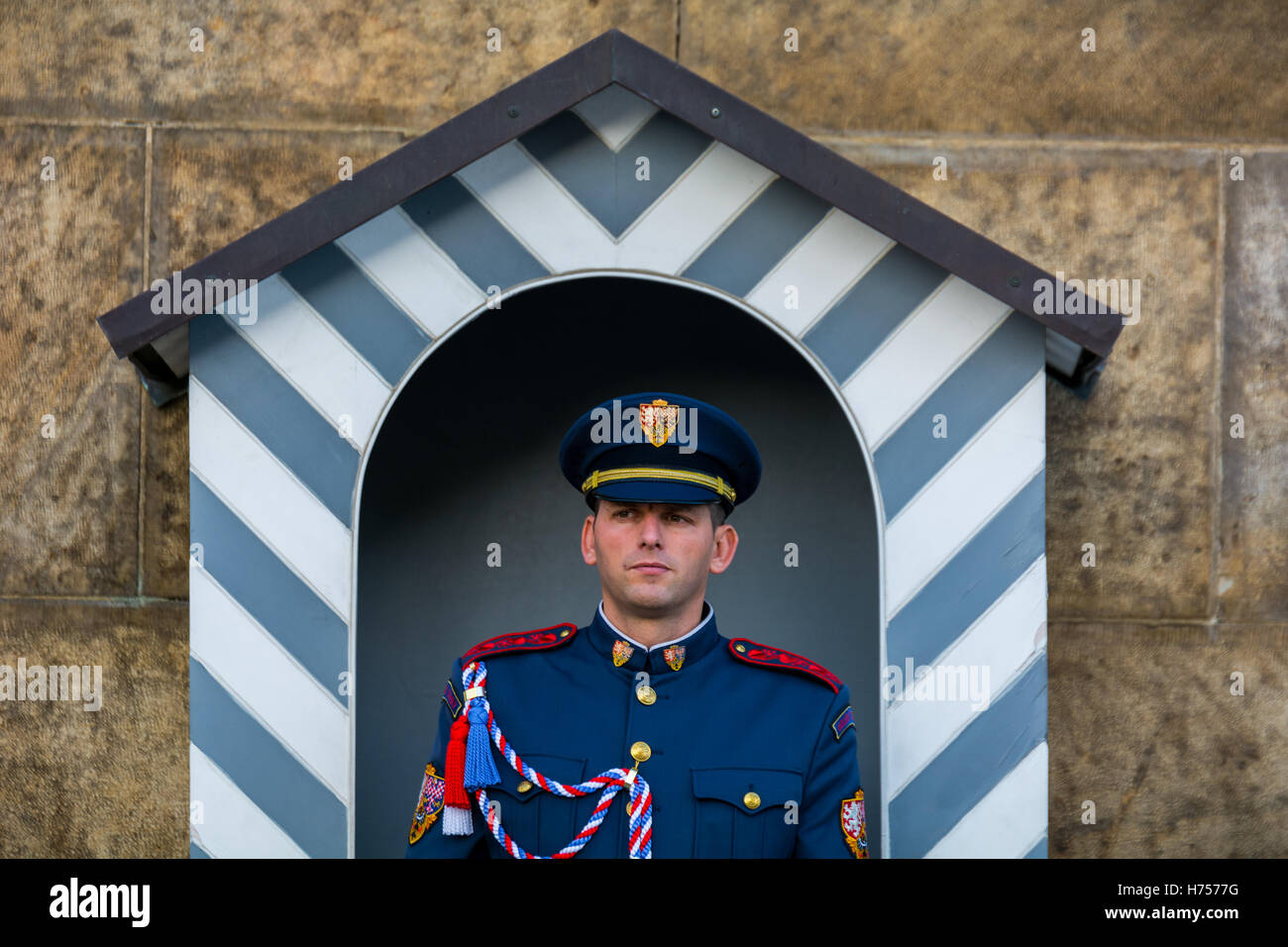 Guard at Prague Castle Stock Photo - Alamy