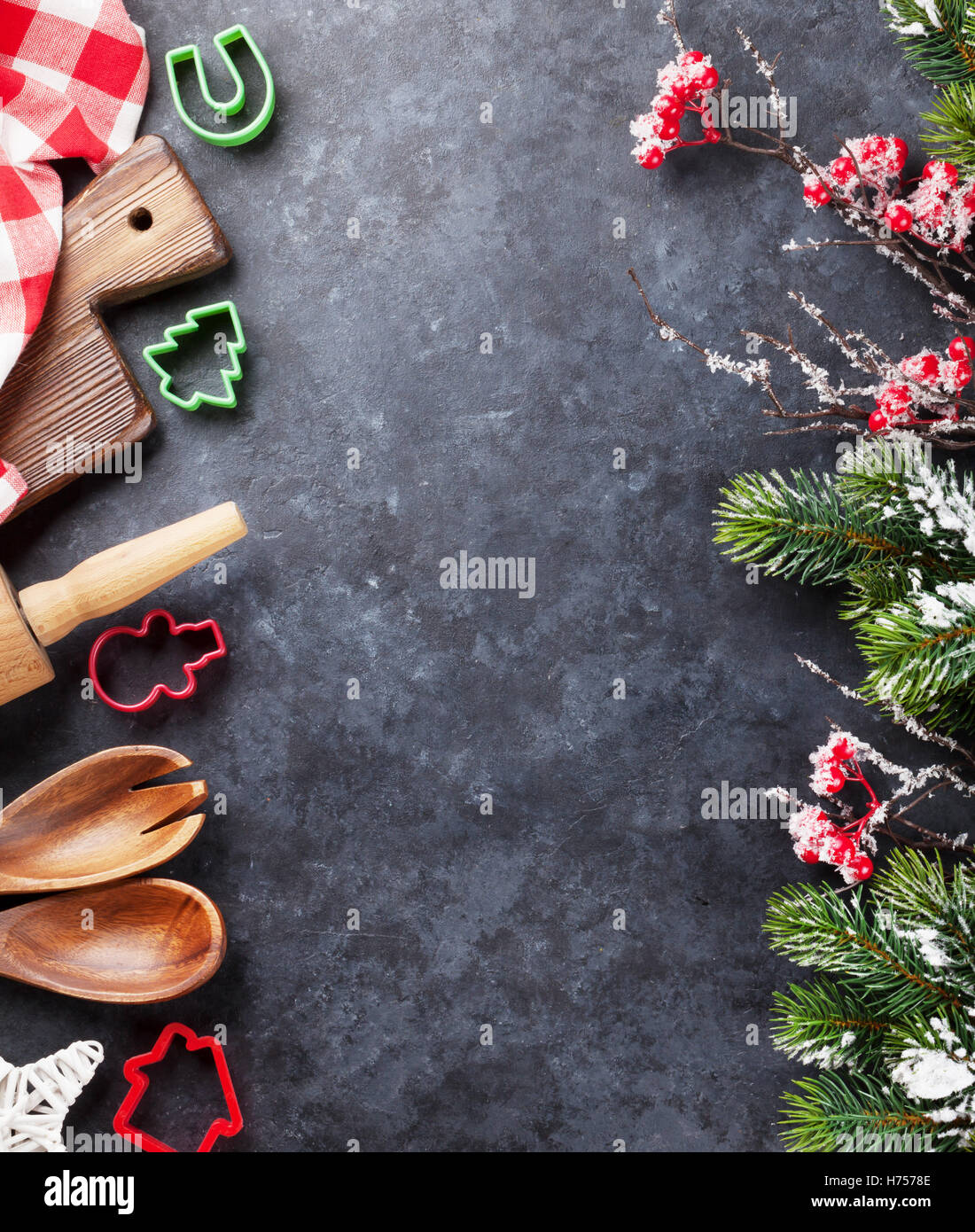 Christmas cooking utensils snow tree hi-res stock photography and ...