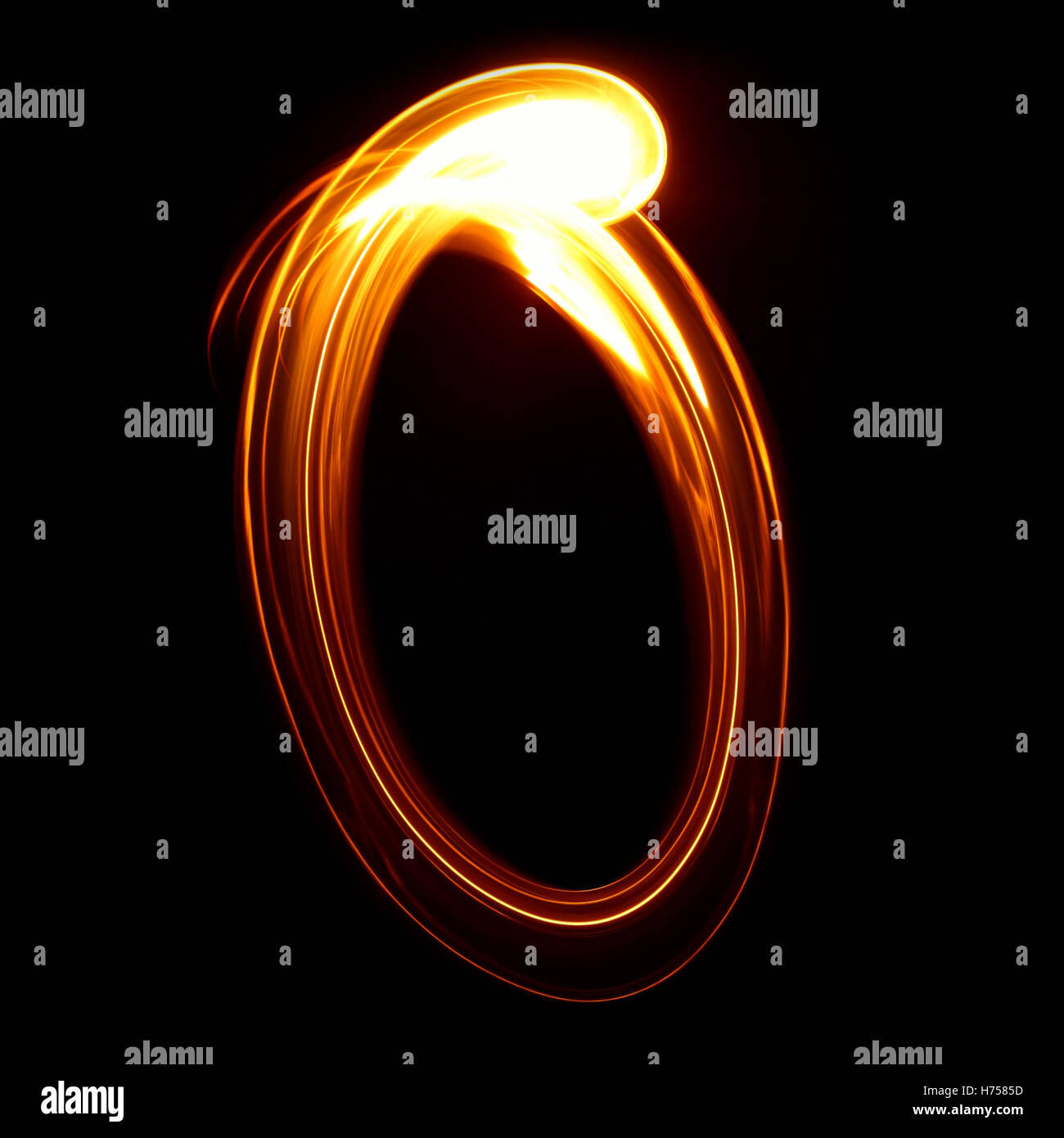 Zero - Pictured by light numbers Stock Photo - Alamy