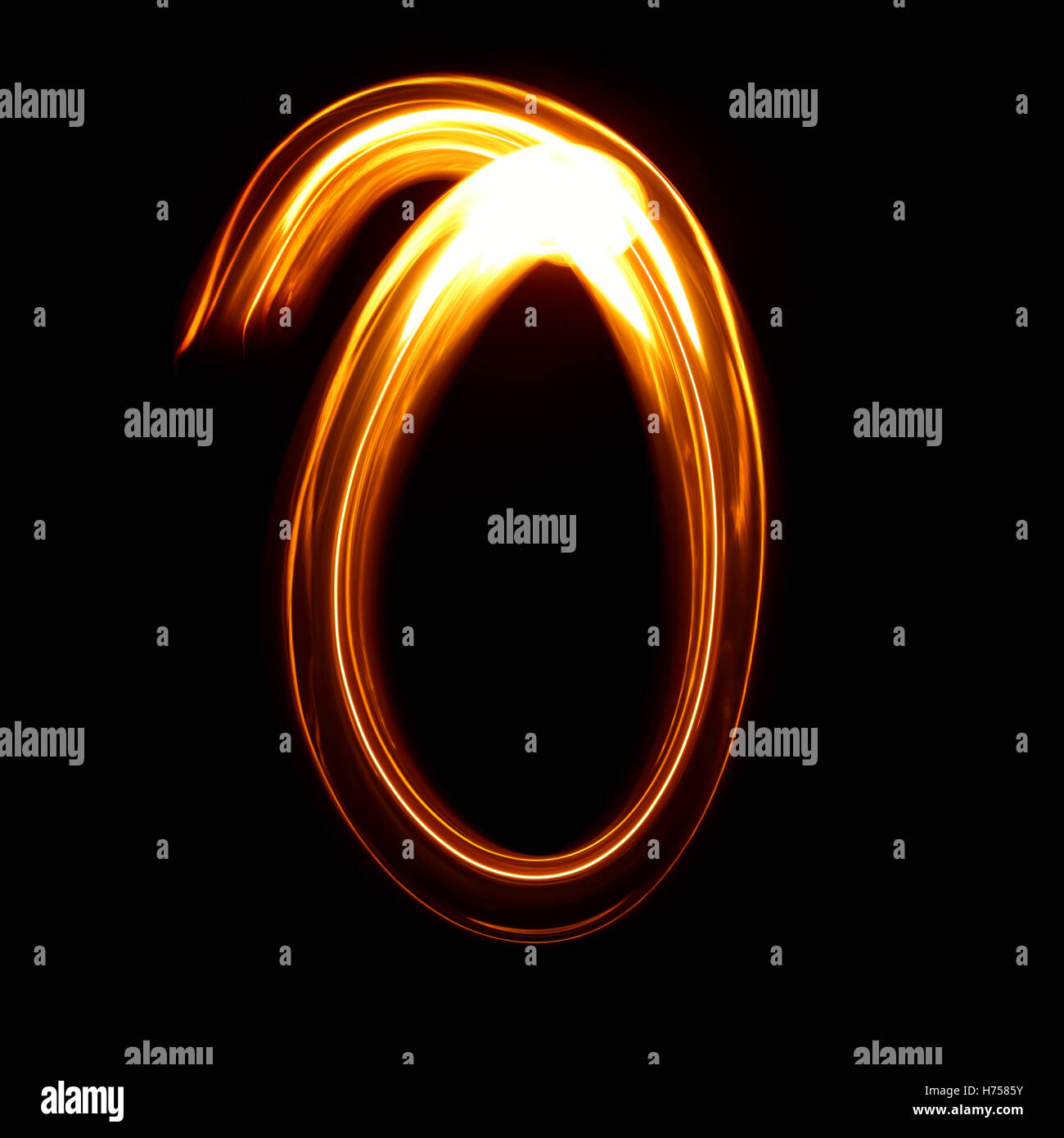 Zero - Pictured by light numbers Stock Photo - Alamy