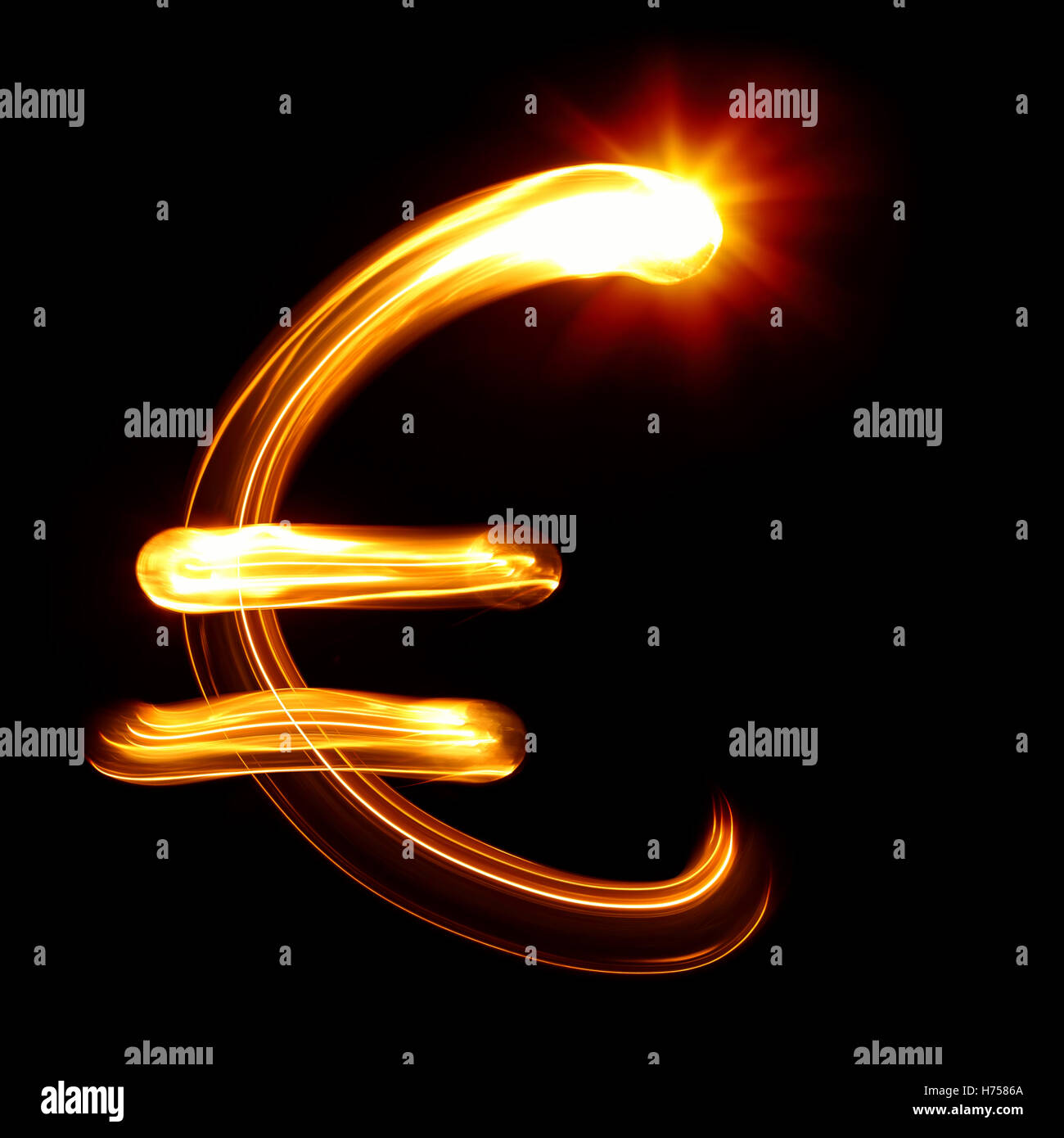 Euro sign pictured by light Stock Photo - Alamy