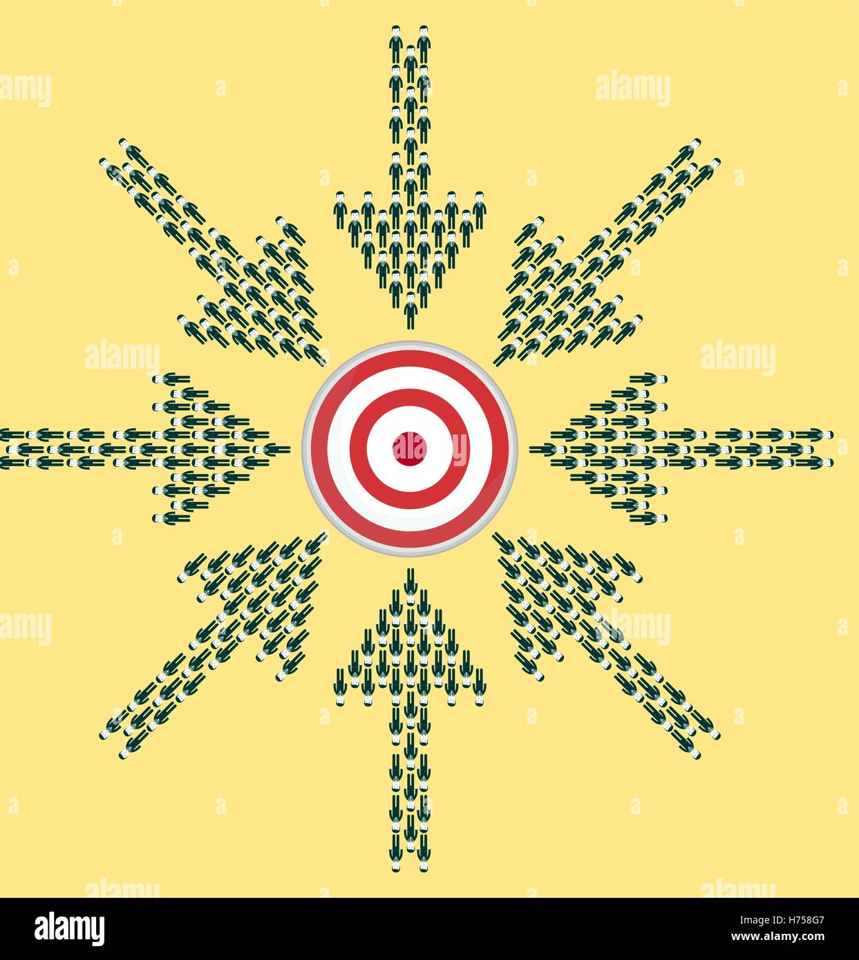 stick figures standing in the shape of an arrow Stock Vector Image ...