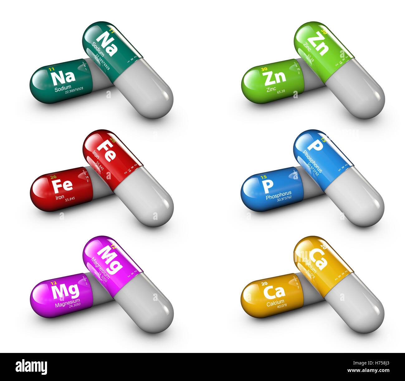 illustration of minerals. Gloss drops pill capsules and vitamin Stock ...