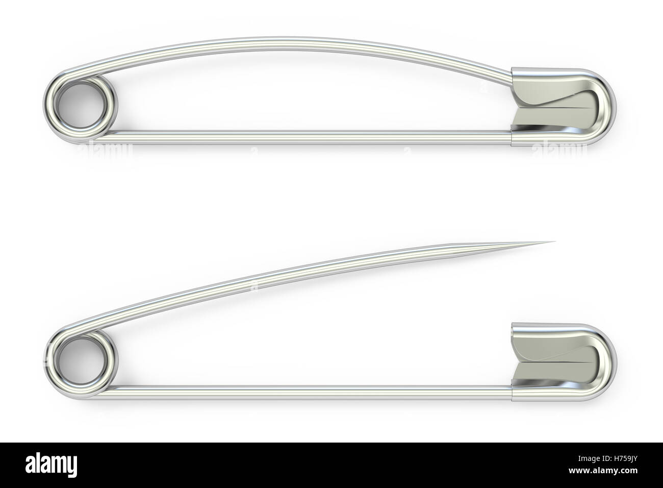 safety pins, 3D rendering isolated on white background Stock Photo - Alamy