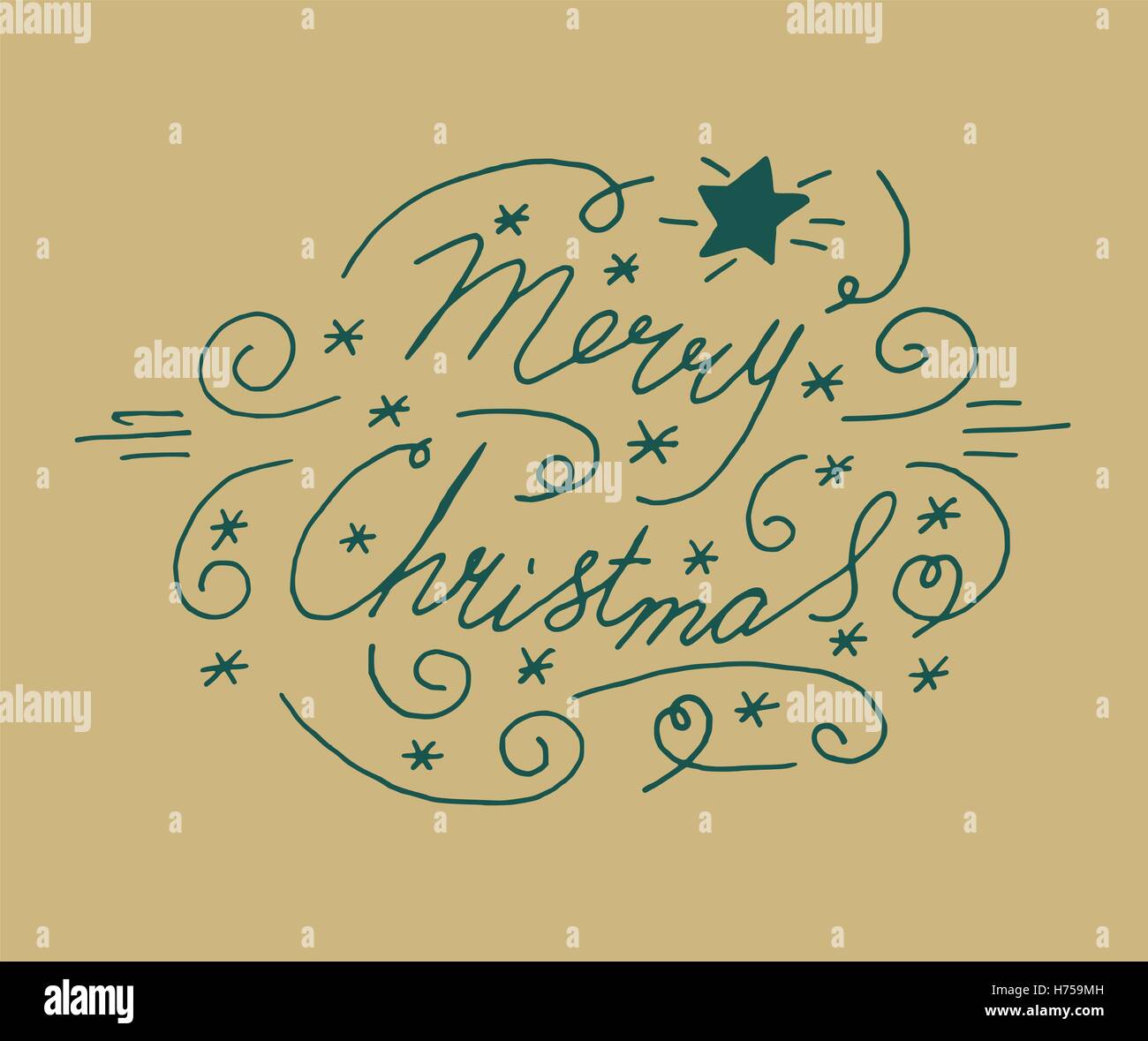 MERRY CHRISTMAS hand lettering Stock Vector Image & Art - Alamy