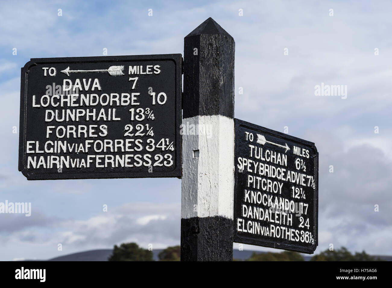 Old Signs in Grantown on Spey in Scotland Stock Photo - Alamy
