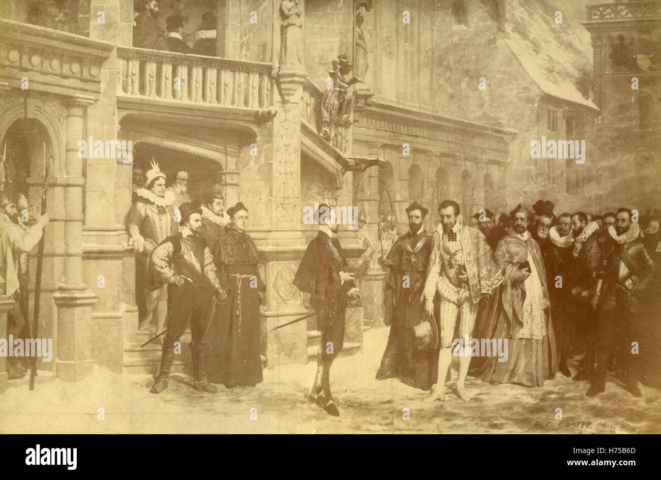 Interview between Henry Guise and King Henry III of France, painting by ...