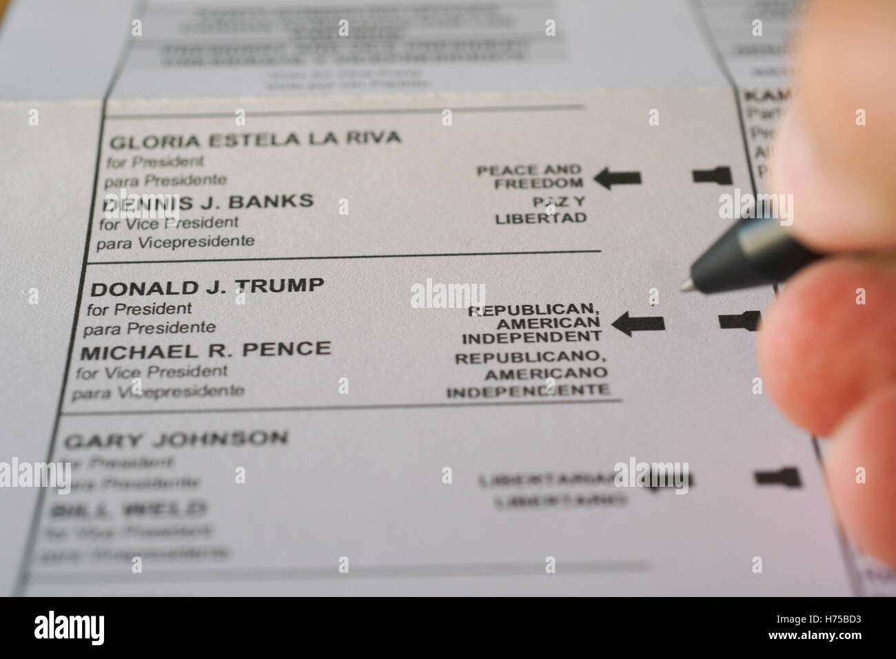 Voting - Ballot in the US Stock Photo - Alamy
