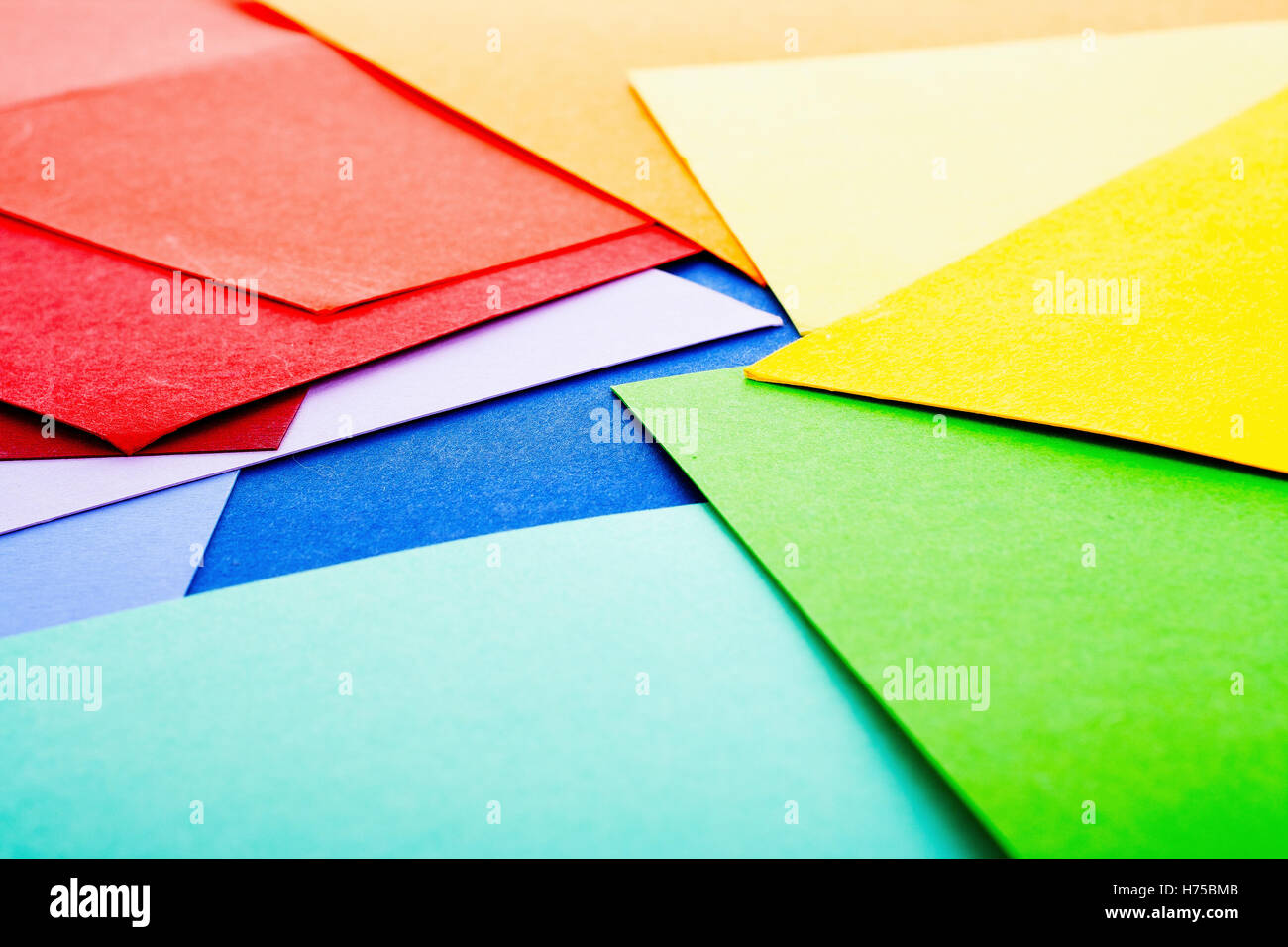Paper cardboard. Colorful papers. Paper texture with red orange yellow ...