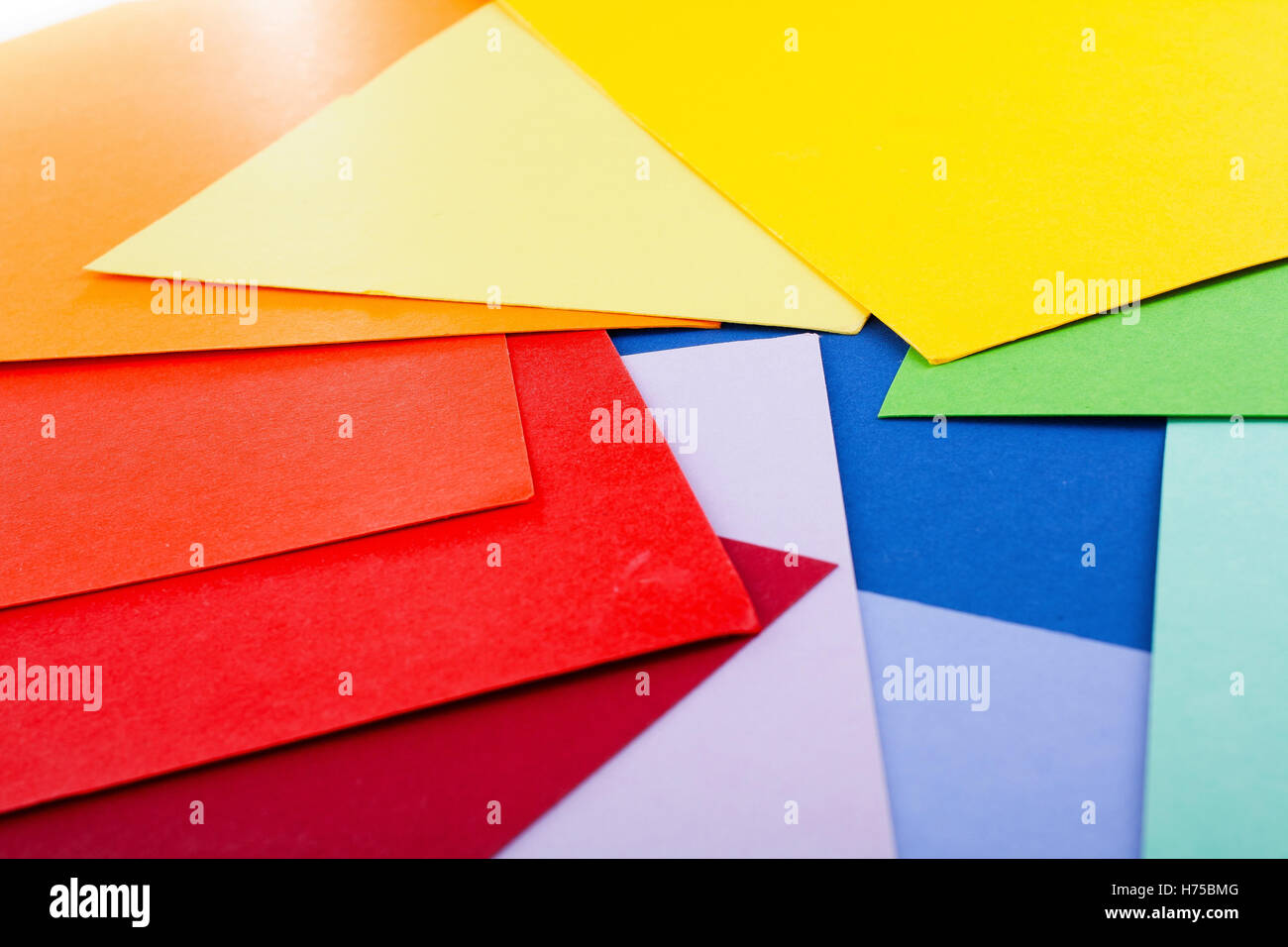 Paper cardboard. Colorful papers. Paper texture with red orange yellow ...