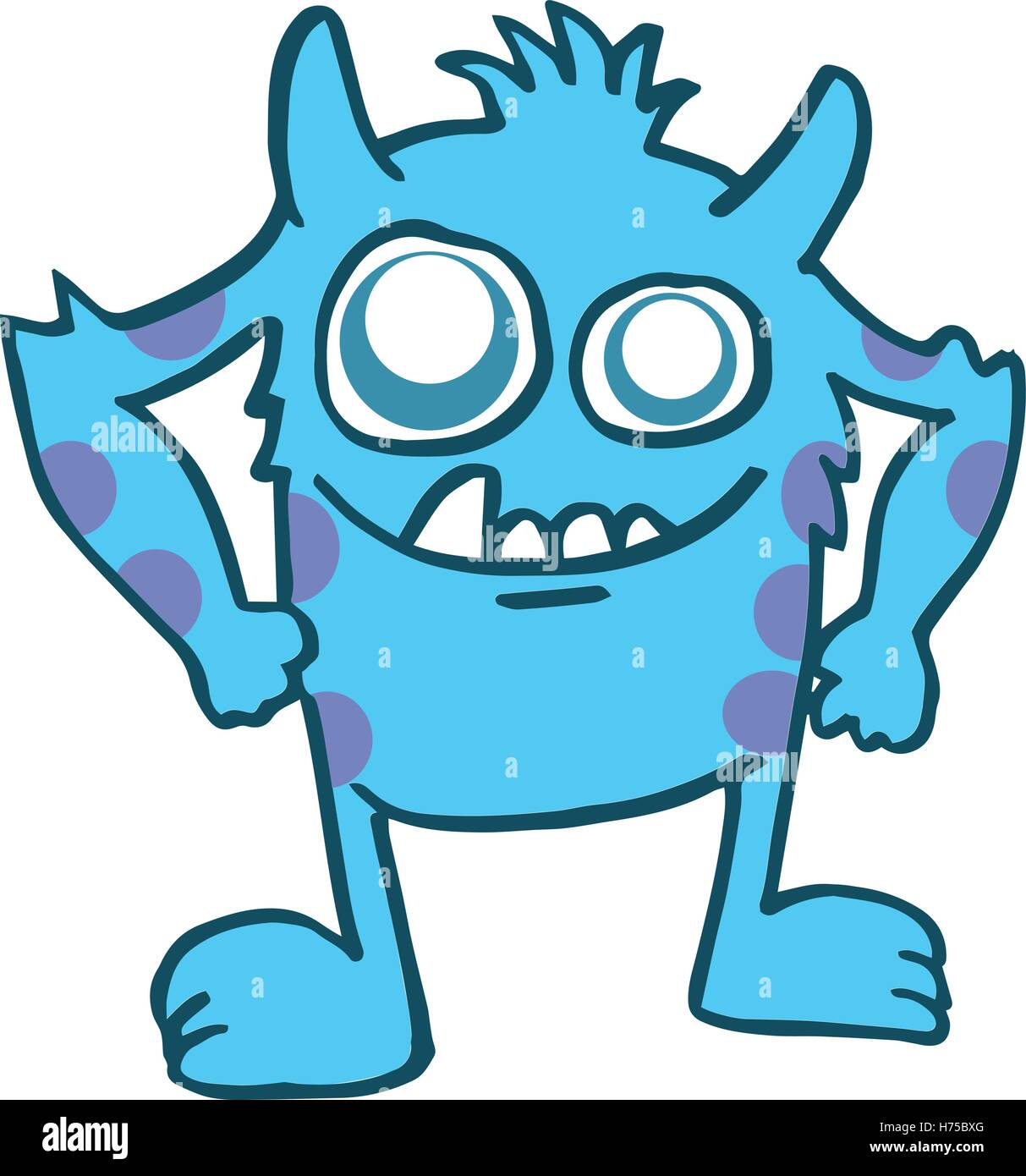 Blue monster kids t-shirt design vector illustration Stock Vector Image ...