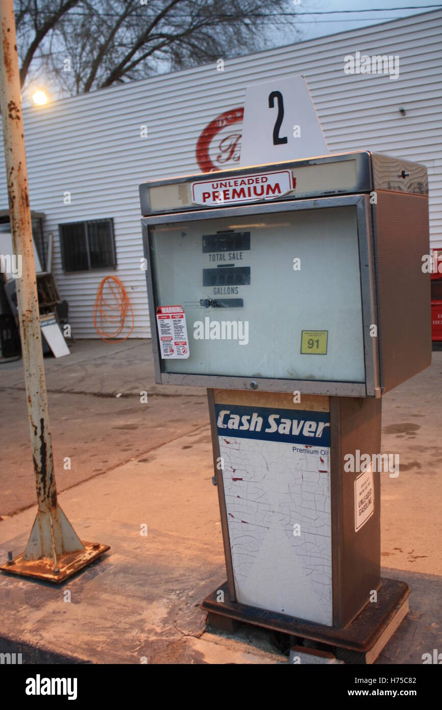 antique vintage old fashion gas pump station premium unleaded gasoline ...
