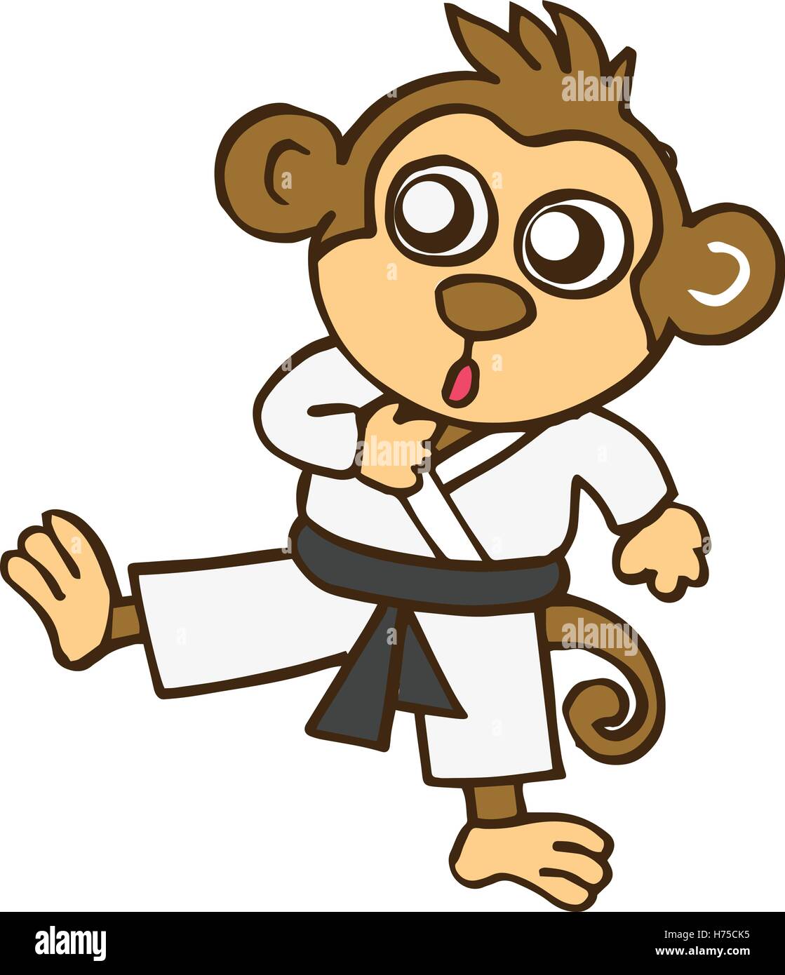 Vector illustration of cartoon martial monkey collection Stock Vector ...