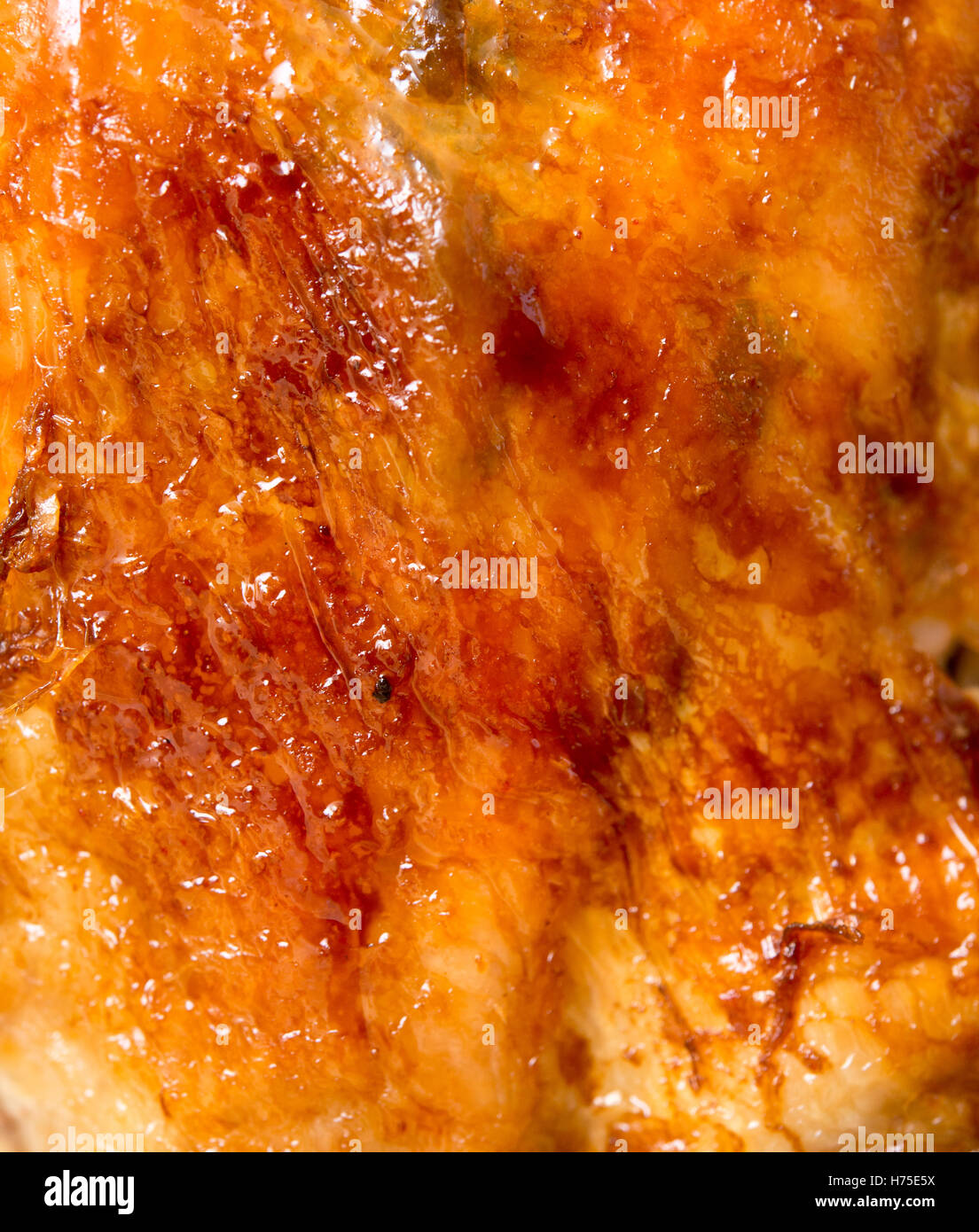 close up of grilled chicken skin Stock Photo - Alamy