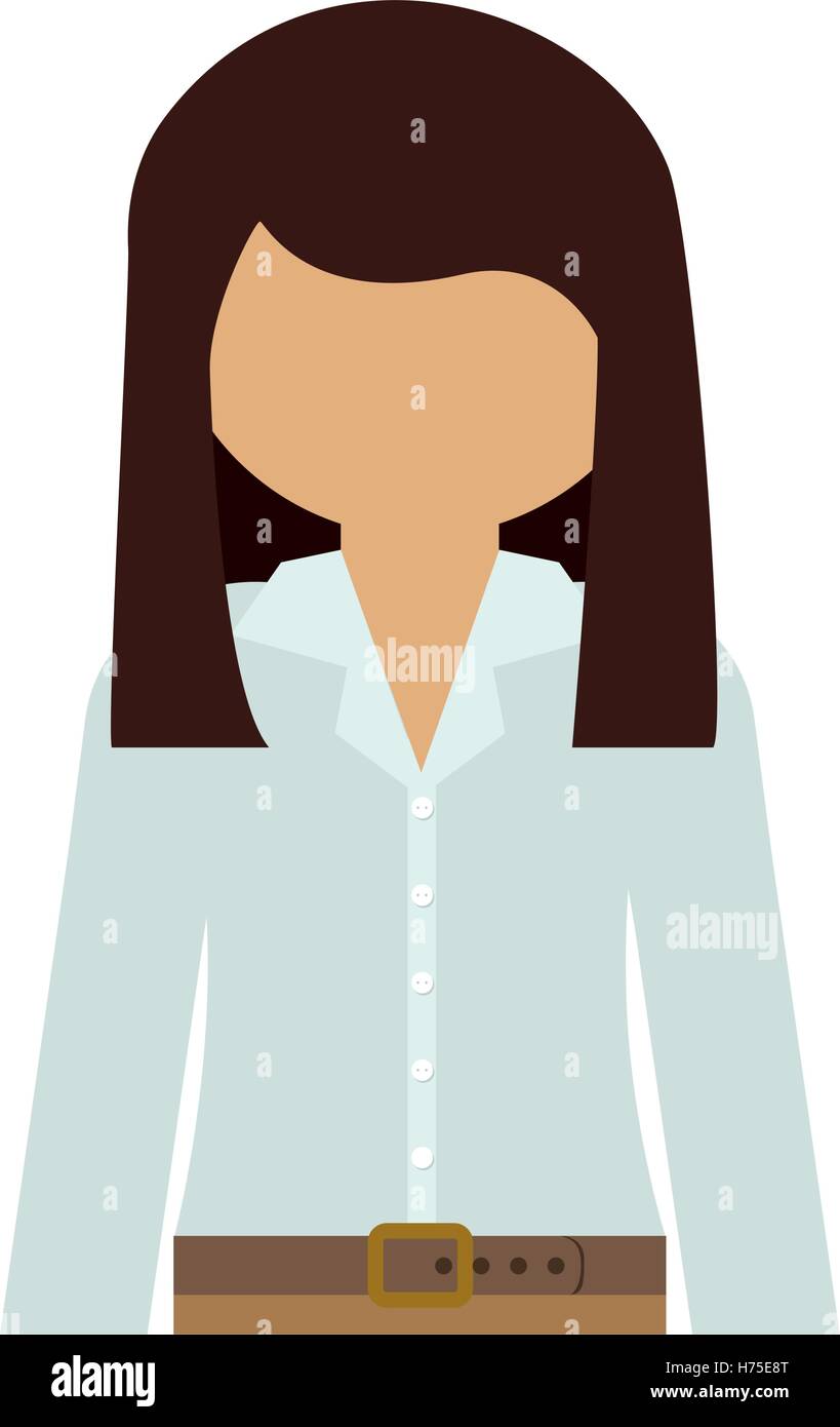 half body woman with t-shirt vector illustration Stock Vector Image ...