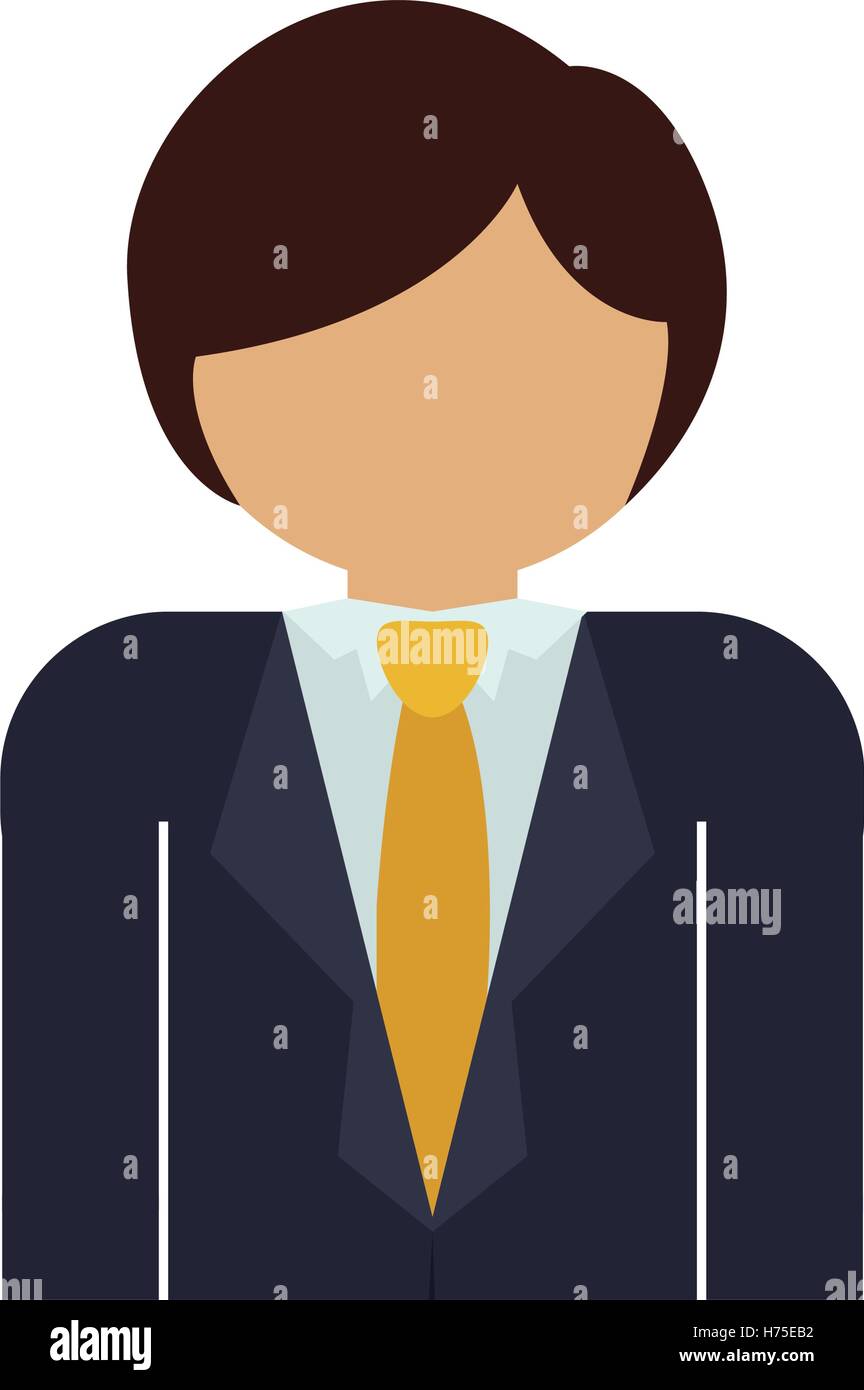 half body man with formal suit and necktie vector illustration Stock ...