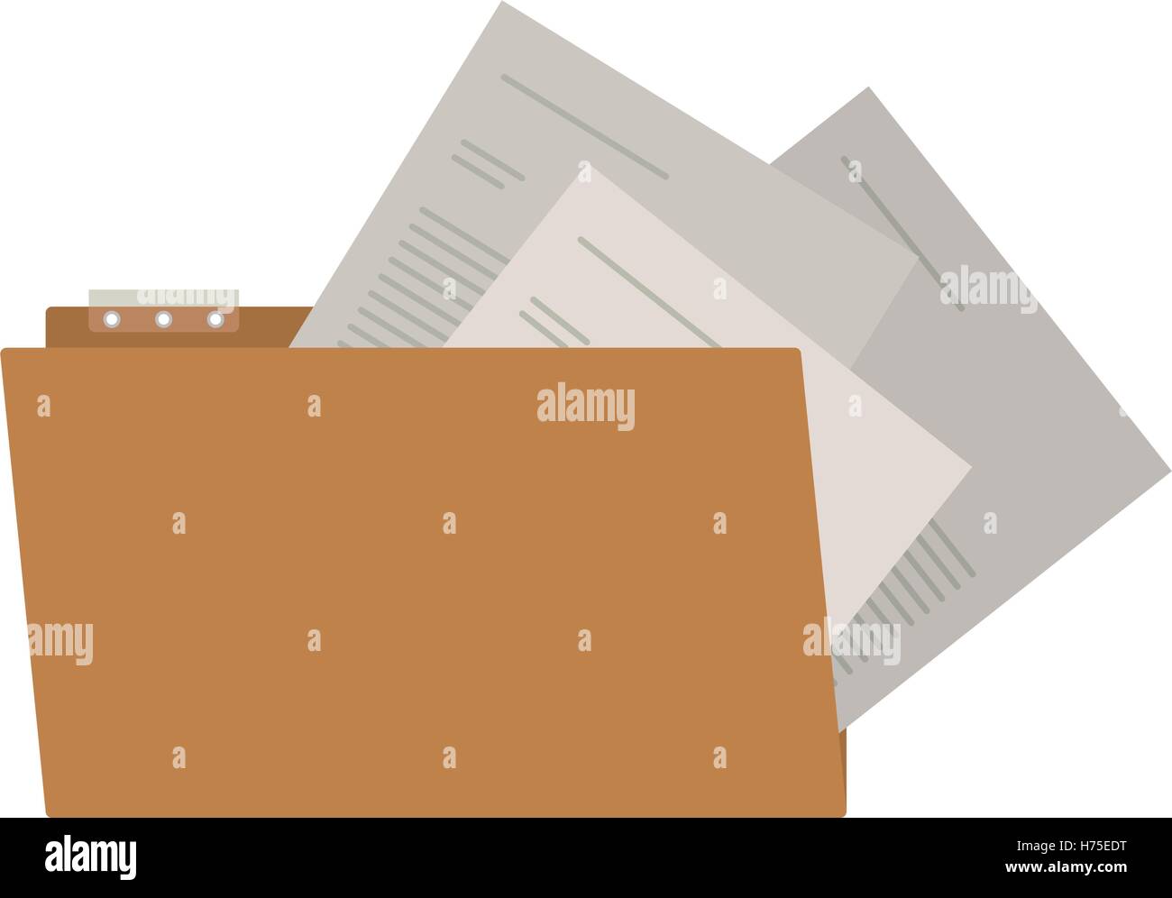 open folder with sheets inside vector illustration Stock Vector Image ...