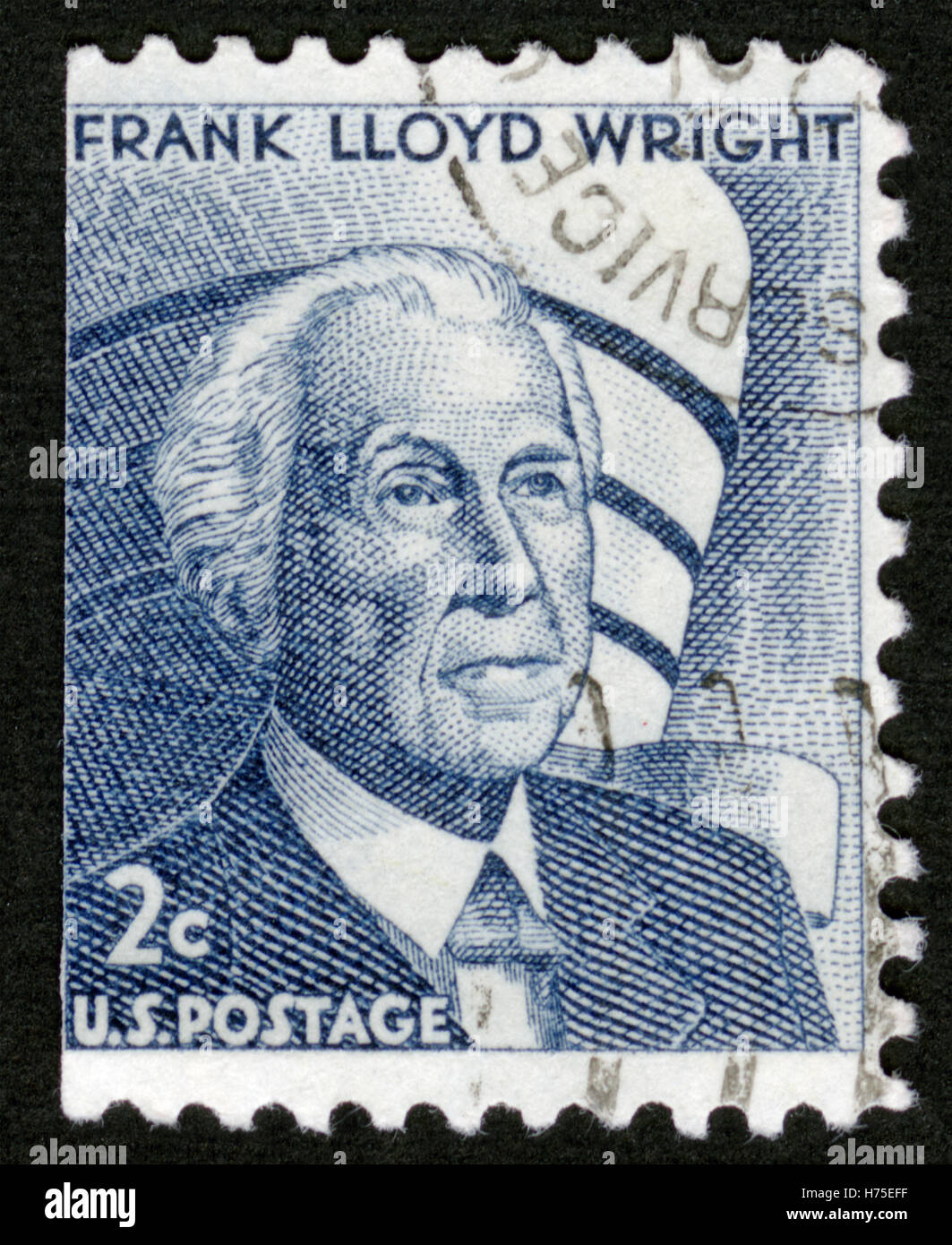 US postage stamp, Frank Lloyd Wright, American architect and a pioneer ...