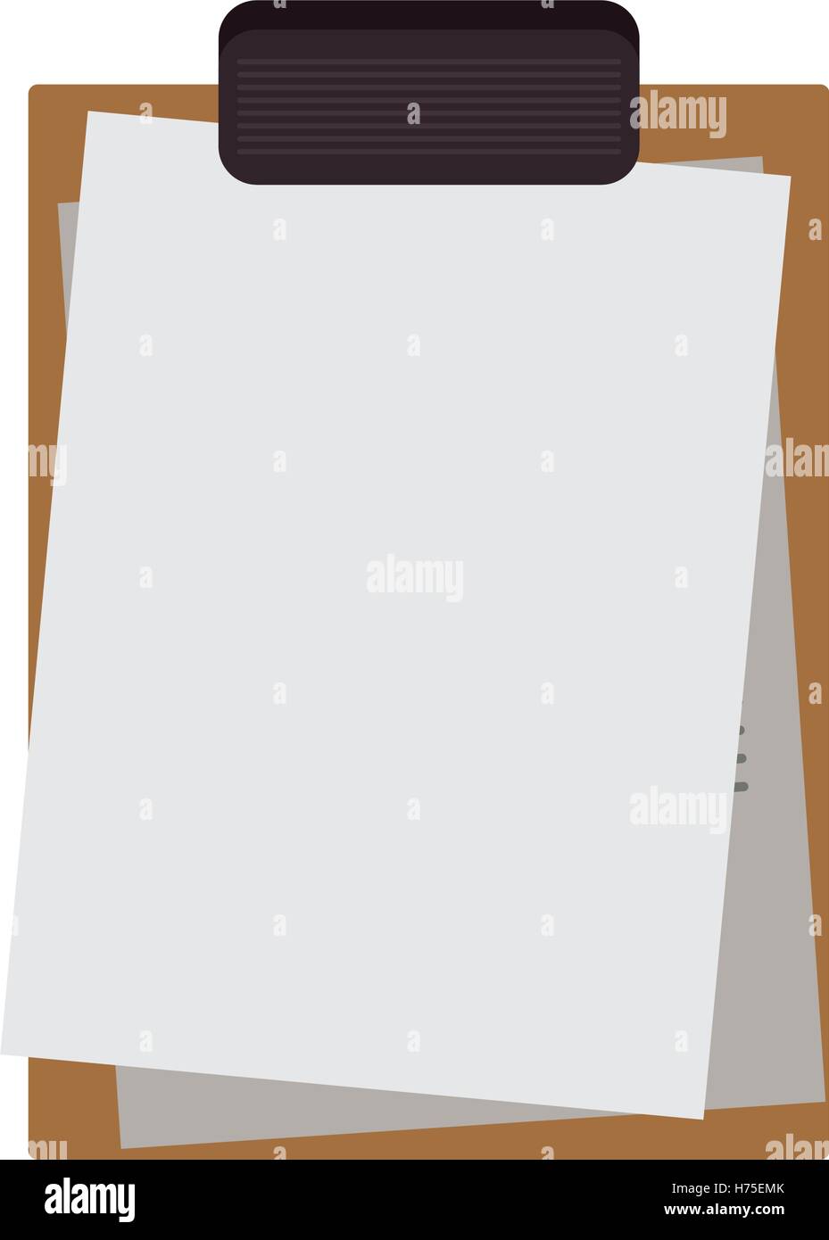 silhouette with table notepad with sheets vector illustration Stock ...