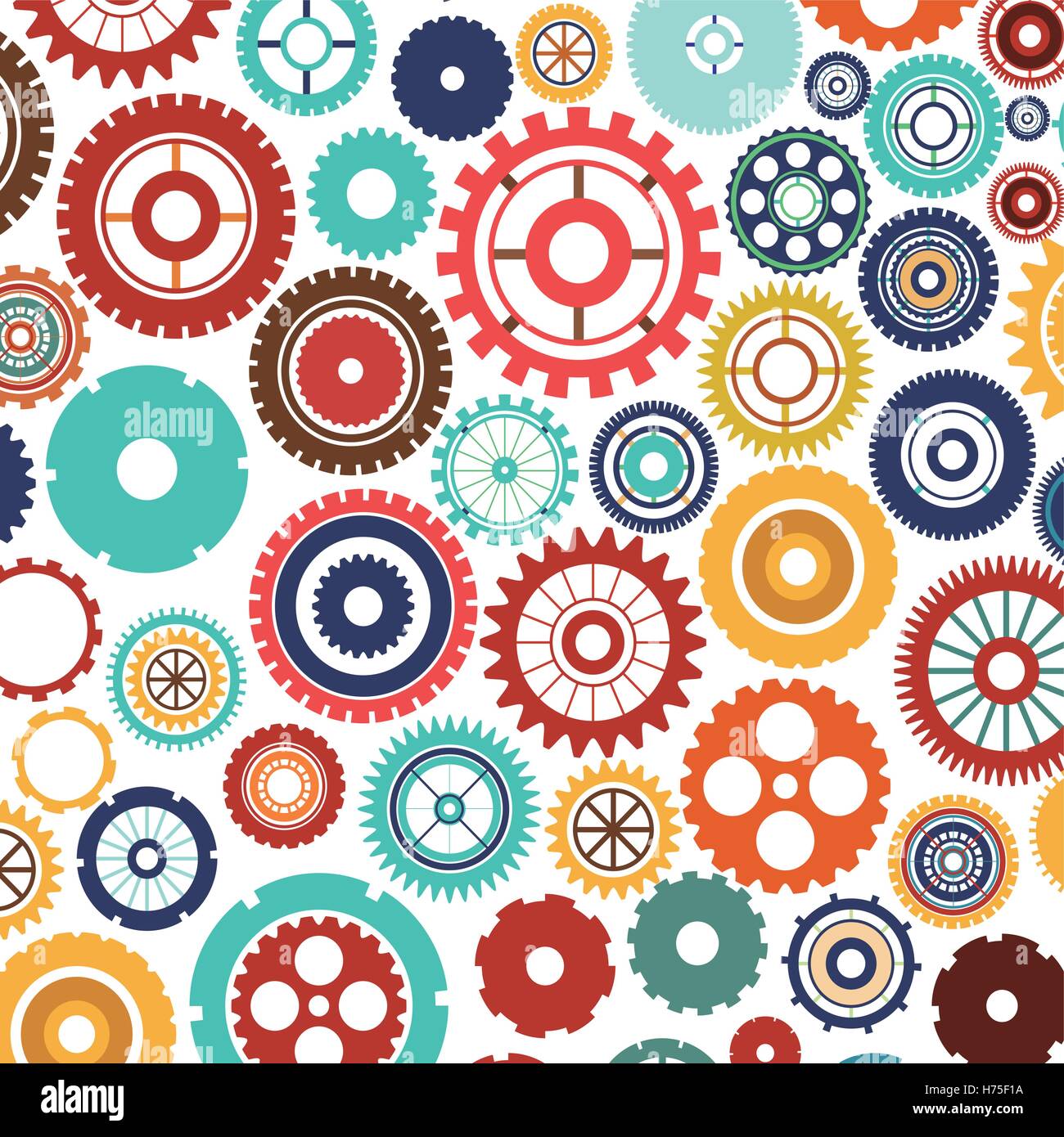 pattern with multiple colorful gears vector illustration Stock Vector ...