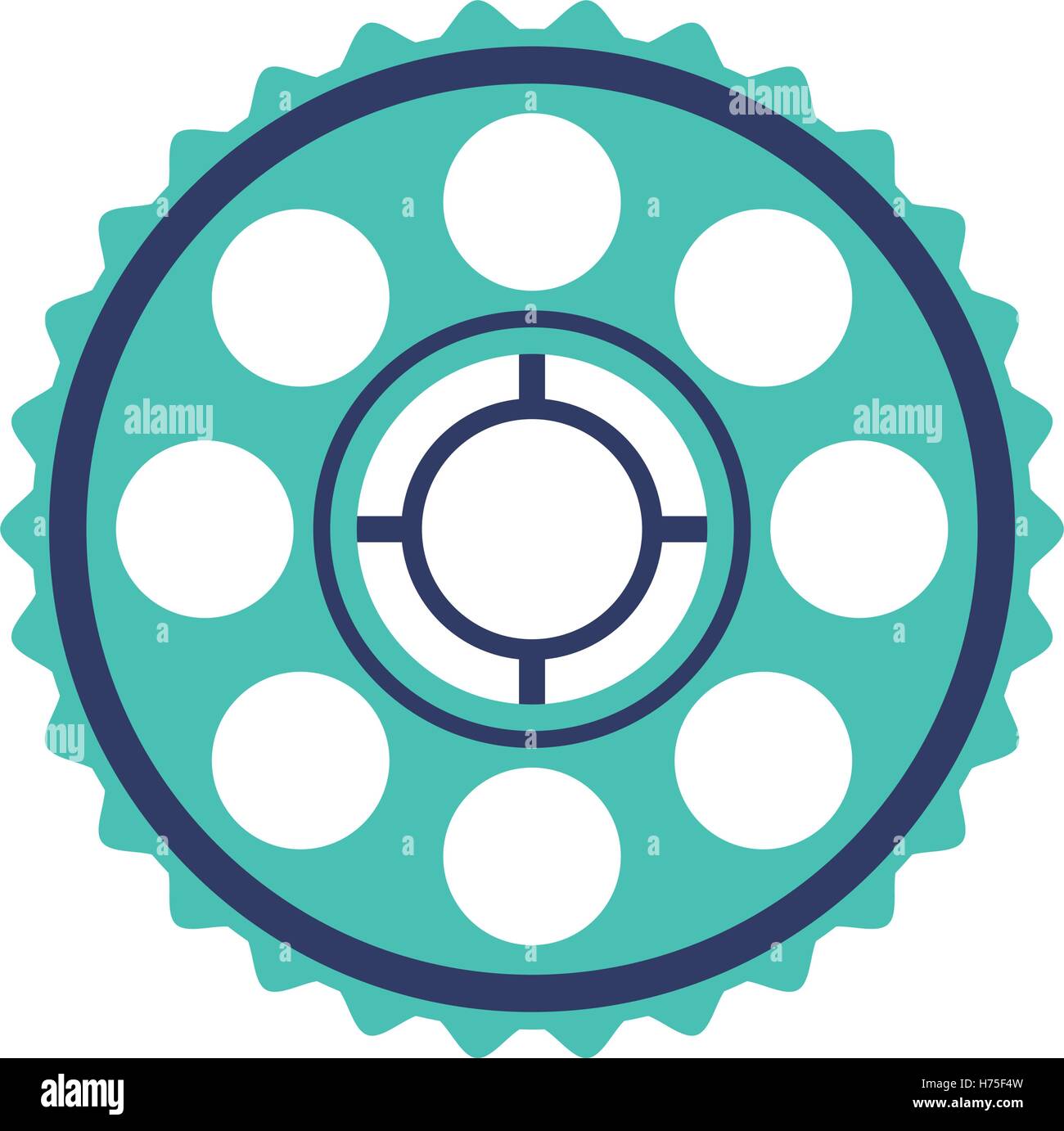 silhouette blue pinion with rings vector illustration Stock Vector ...