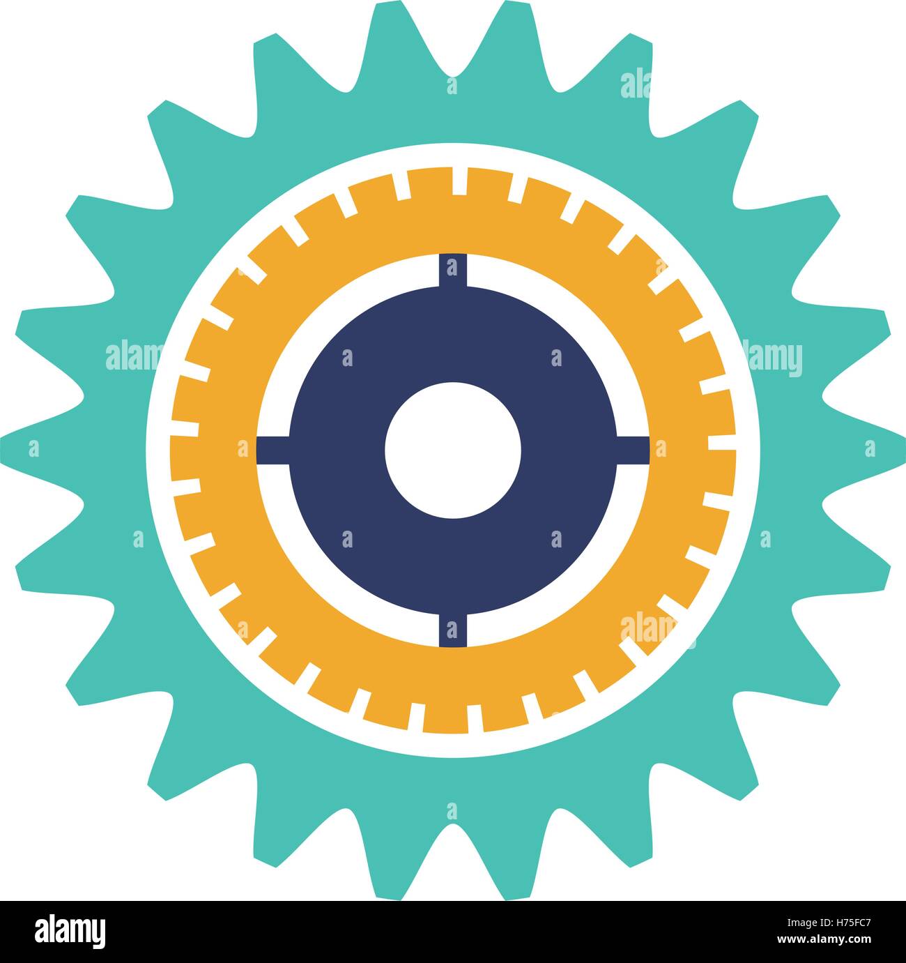 silhouette gear wheel with crown and pinion vector illustration Stock ...