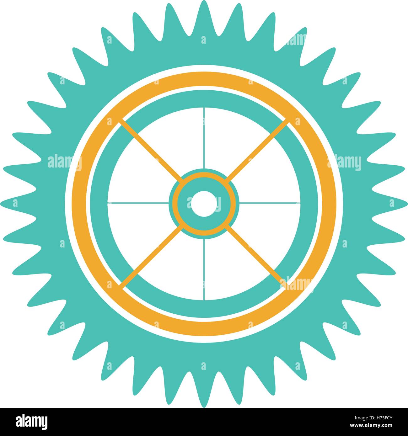 silhouette gear wheel with pinion vector illustration Stock Vector ...
