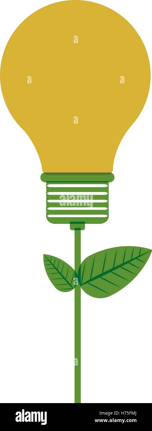 bulb with plant stem and leaves vector illustration Stock Vector Image ...