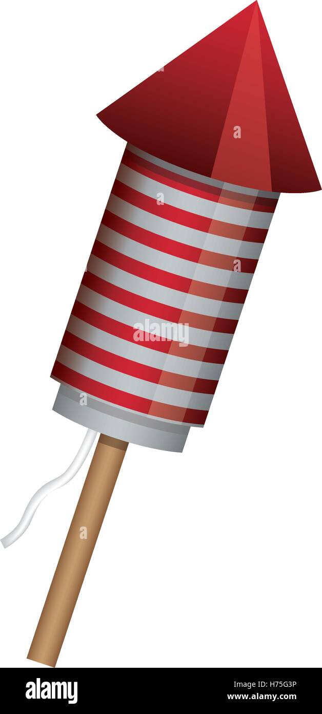 rocket fireworks lights with stripes vector illustration Stock Vector ...