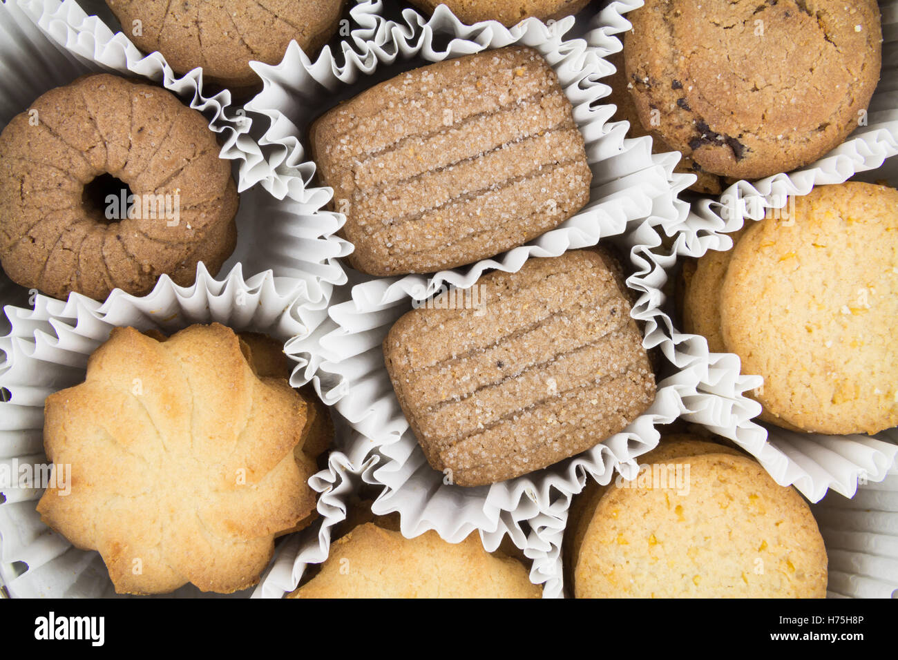 different varieties biscuits in a tin Stock Photo - Alamy