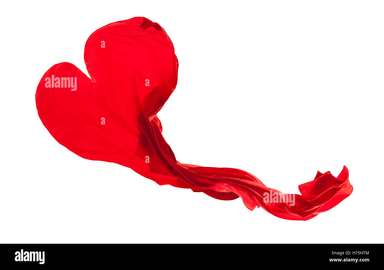 Smooth elegant red satin cloth isolated on white background Stock Photo ...