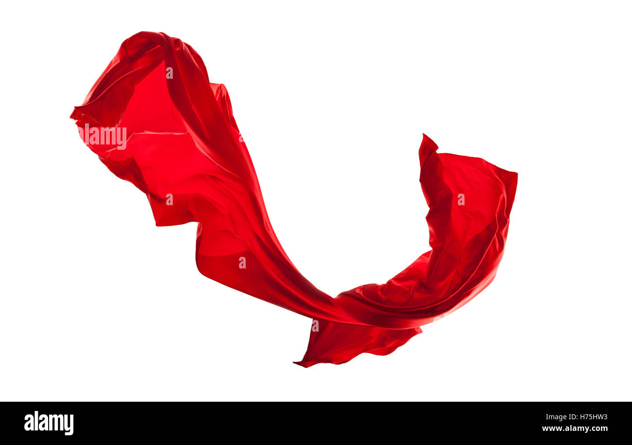 Smooth elegant red satin cloth isolated on white background Stock Photo ...