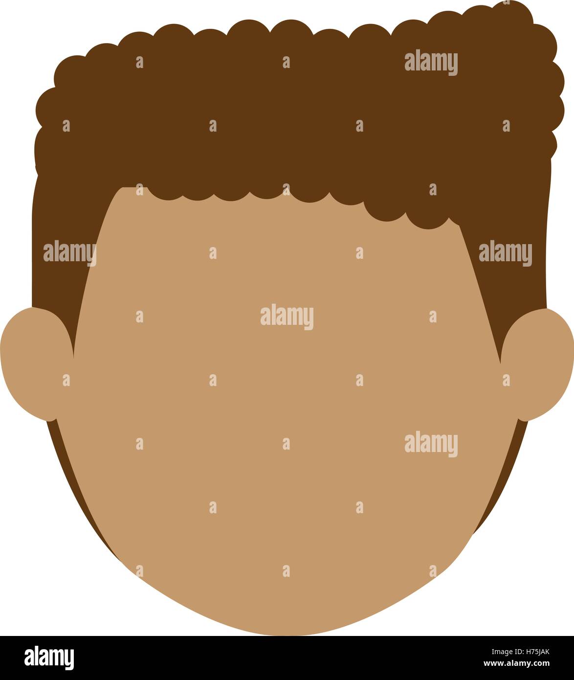 head man with curly hair without face vector illustration Stock Vector ...