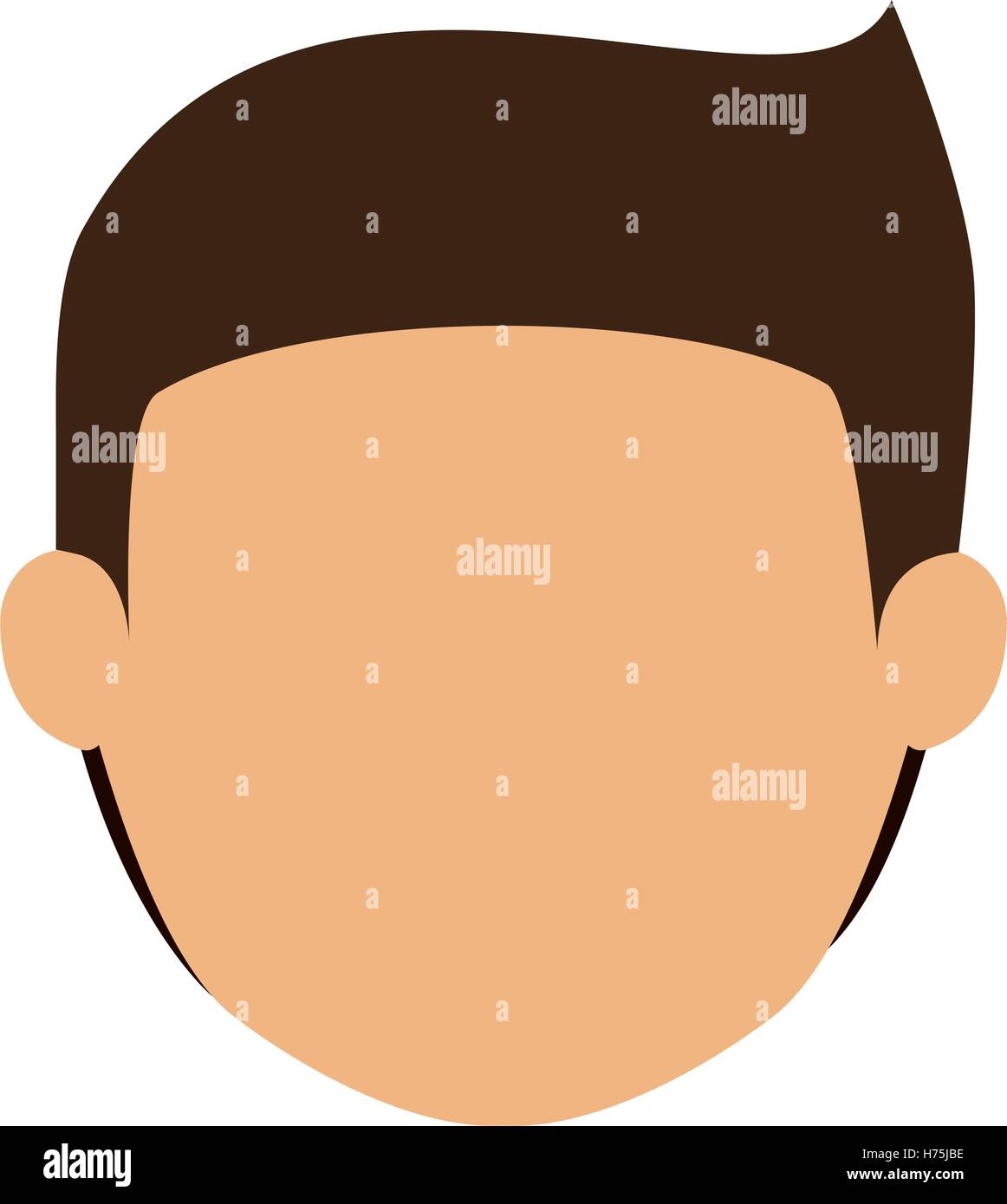head man with brown hair without face vector illustration Stock Vector ...